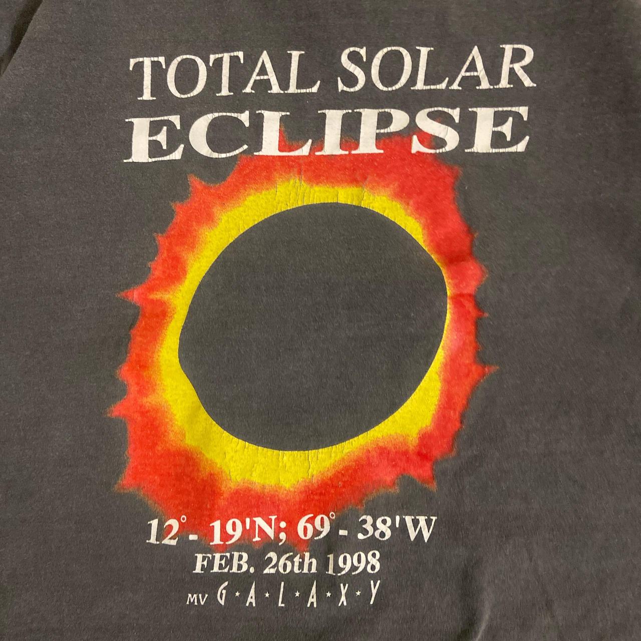 VINTAGE 90s SOLAR ECLIPSE FADED SHIRT SIZE M FLAW:... - Depop