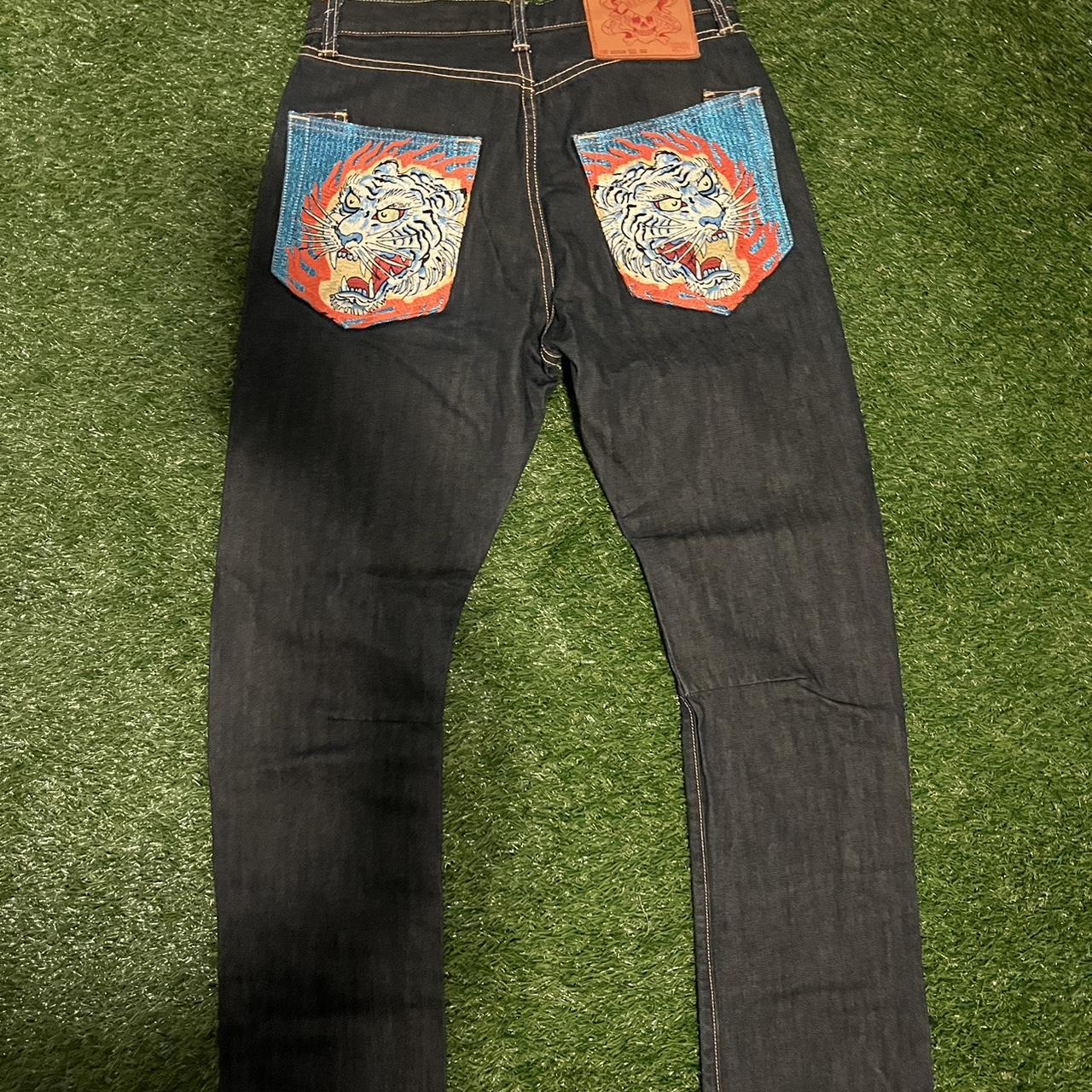 Ed Hardy Jeans Mens Size 32x34 Blue Dark Wash Denim... - Depop