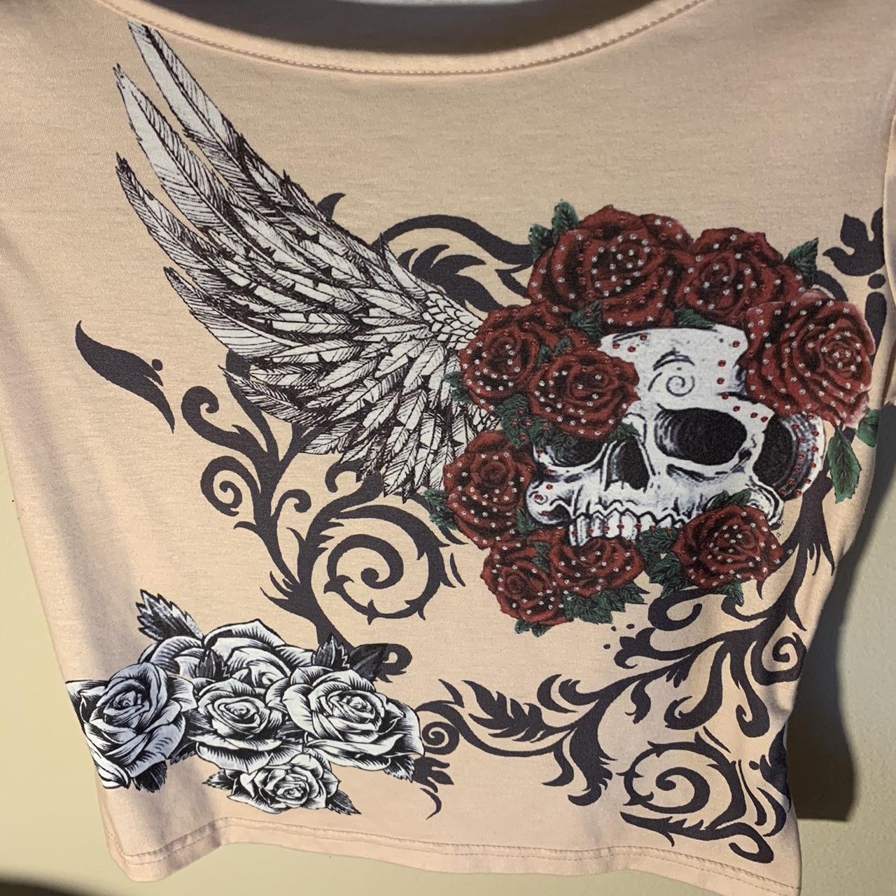 Cute skull/ roses shein shirt. - Depop