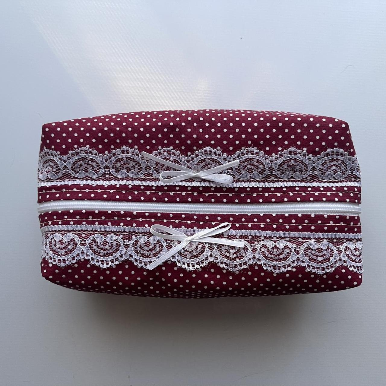 Cute Polka Dot Red Makeup Bag | Handmade Multicolor... | Depop