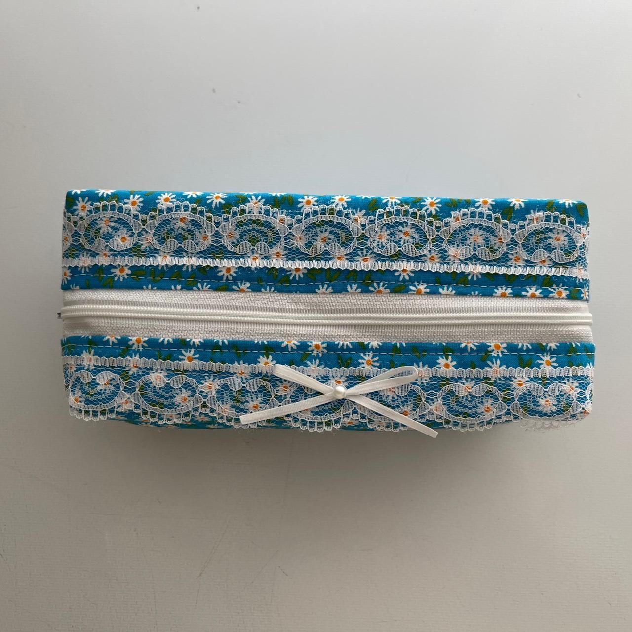 Cute Blue Floral Pencil Case | Cute Coquette Blue... | Depop