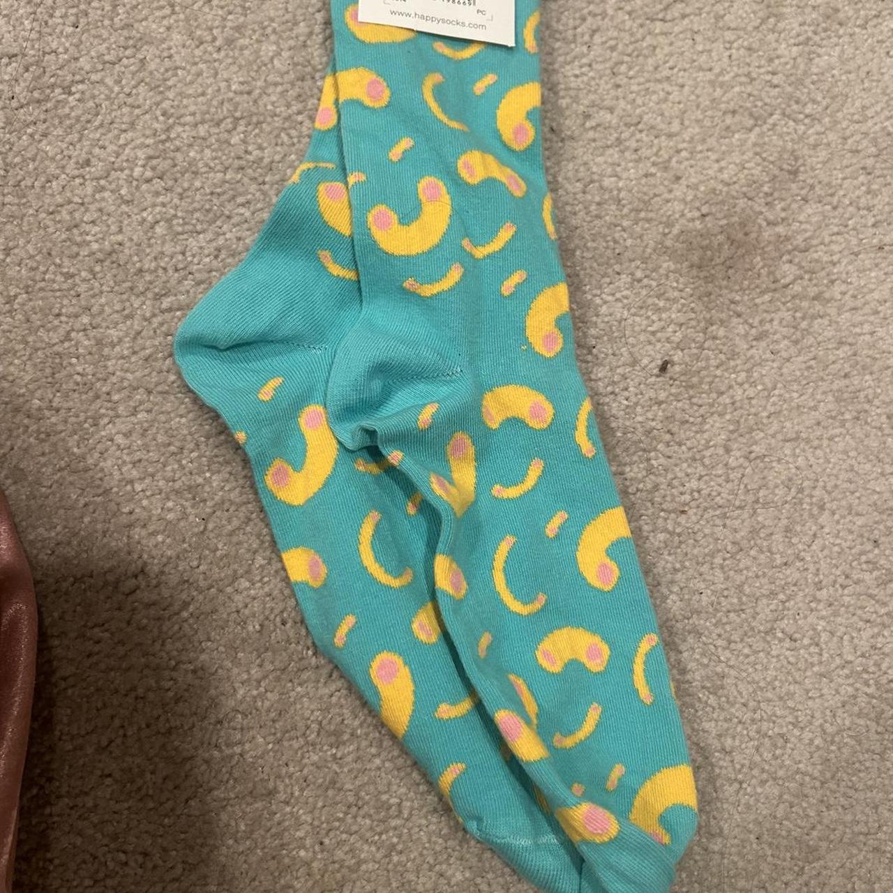 teal macaroni socks - Depop