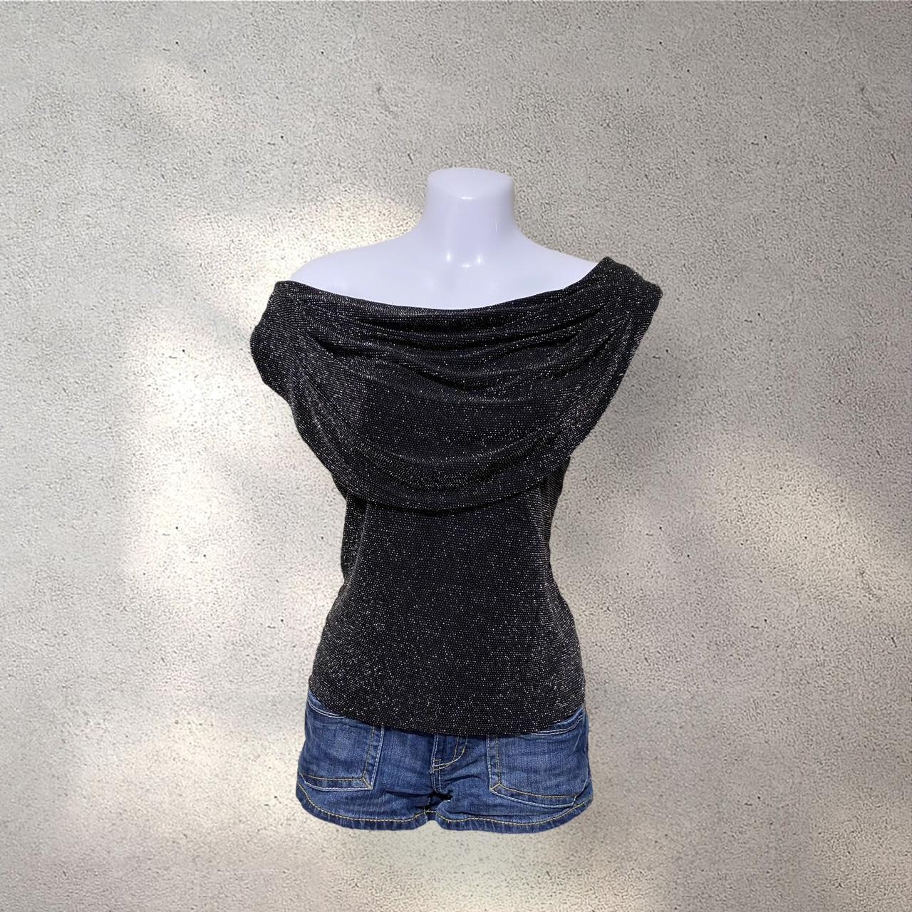 Xscape Black Glittery Off Shoulder Top ~ size: xl ~... | Depop