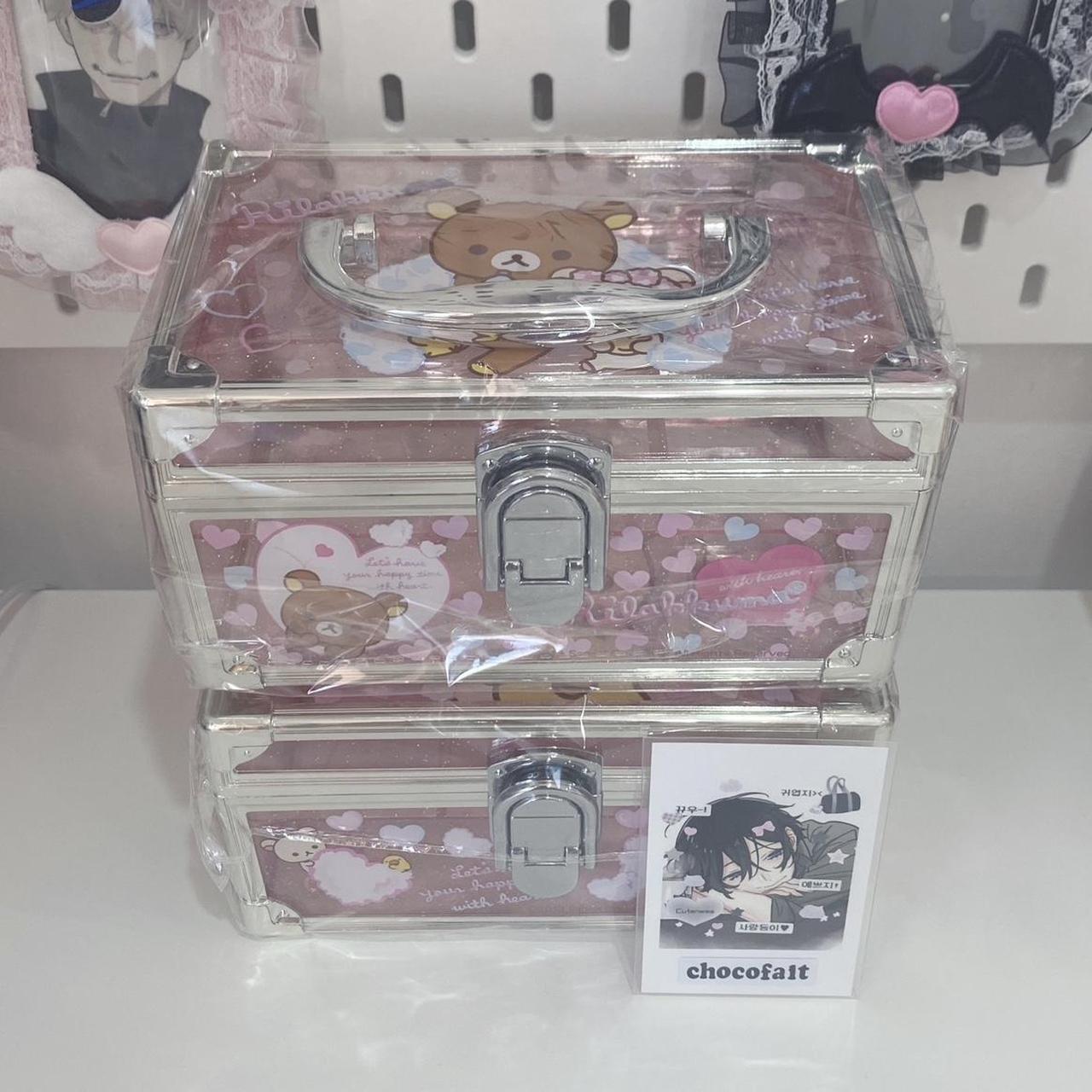 ౨ৎ˚༝ rilakkuma pink sparkly vanity/accessory case !... | Depop