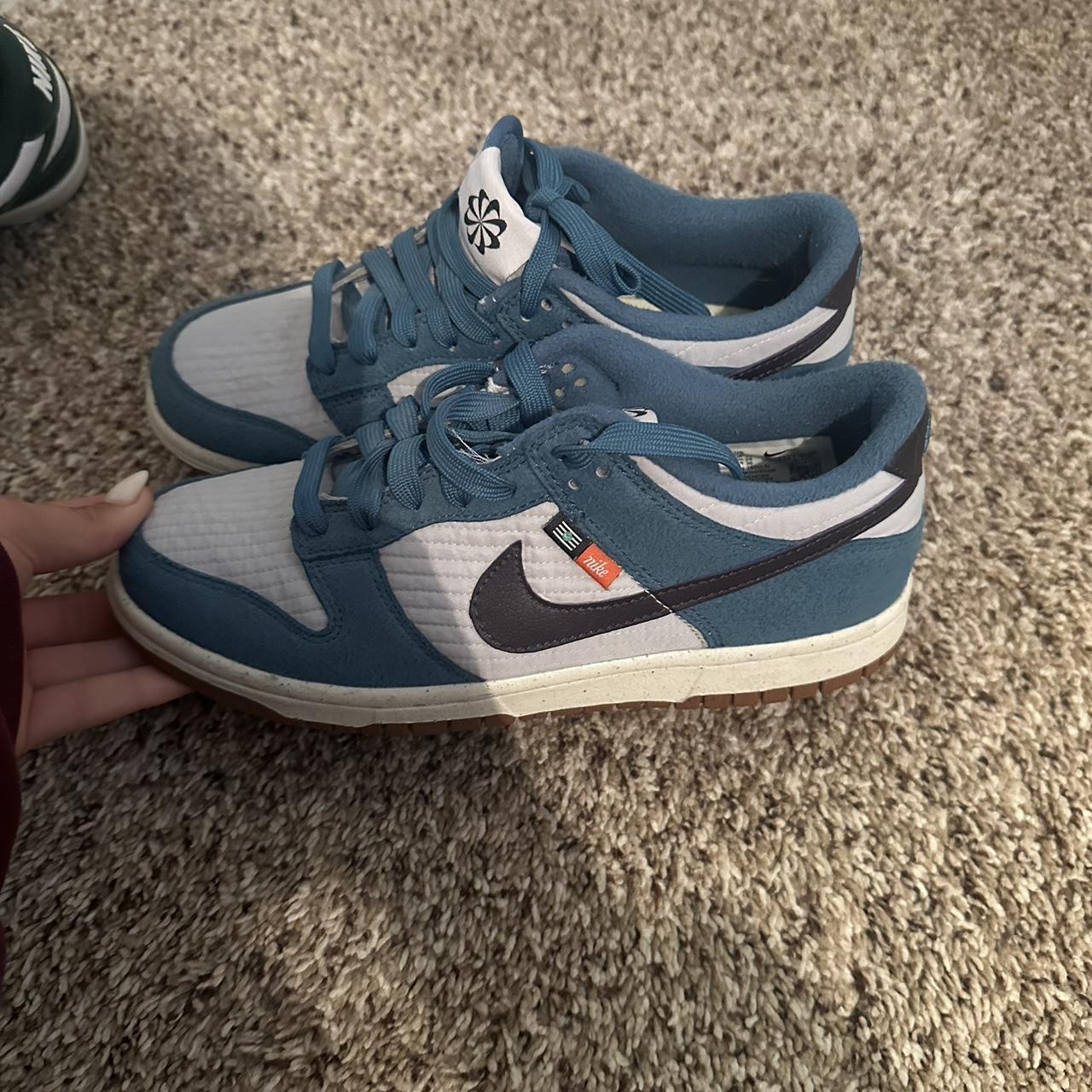 Blue Nike Dunks Worn twice Size 7 - Depop