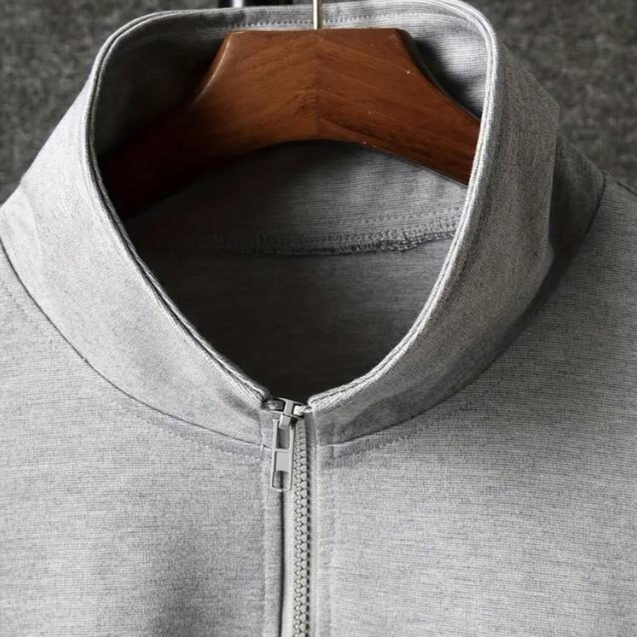 Grey half zip jumper, 1/4 zip long sleeve, smart... - Depop