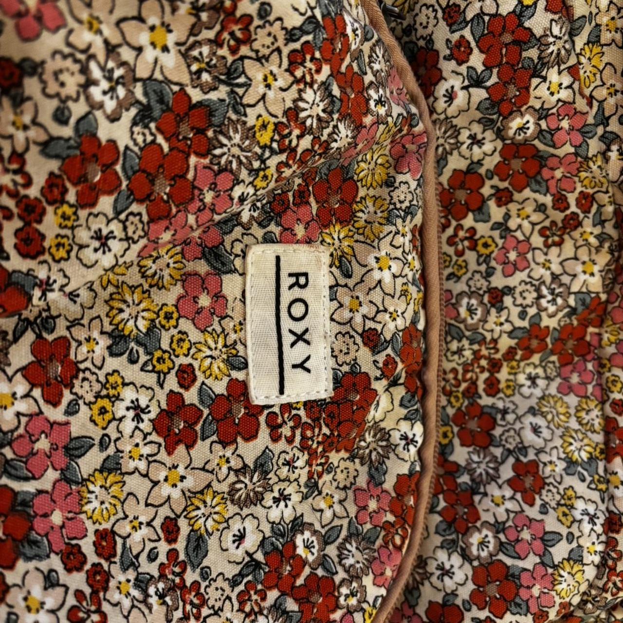 Roxy multi-coloured backpack with floral design... | Depop
