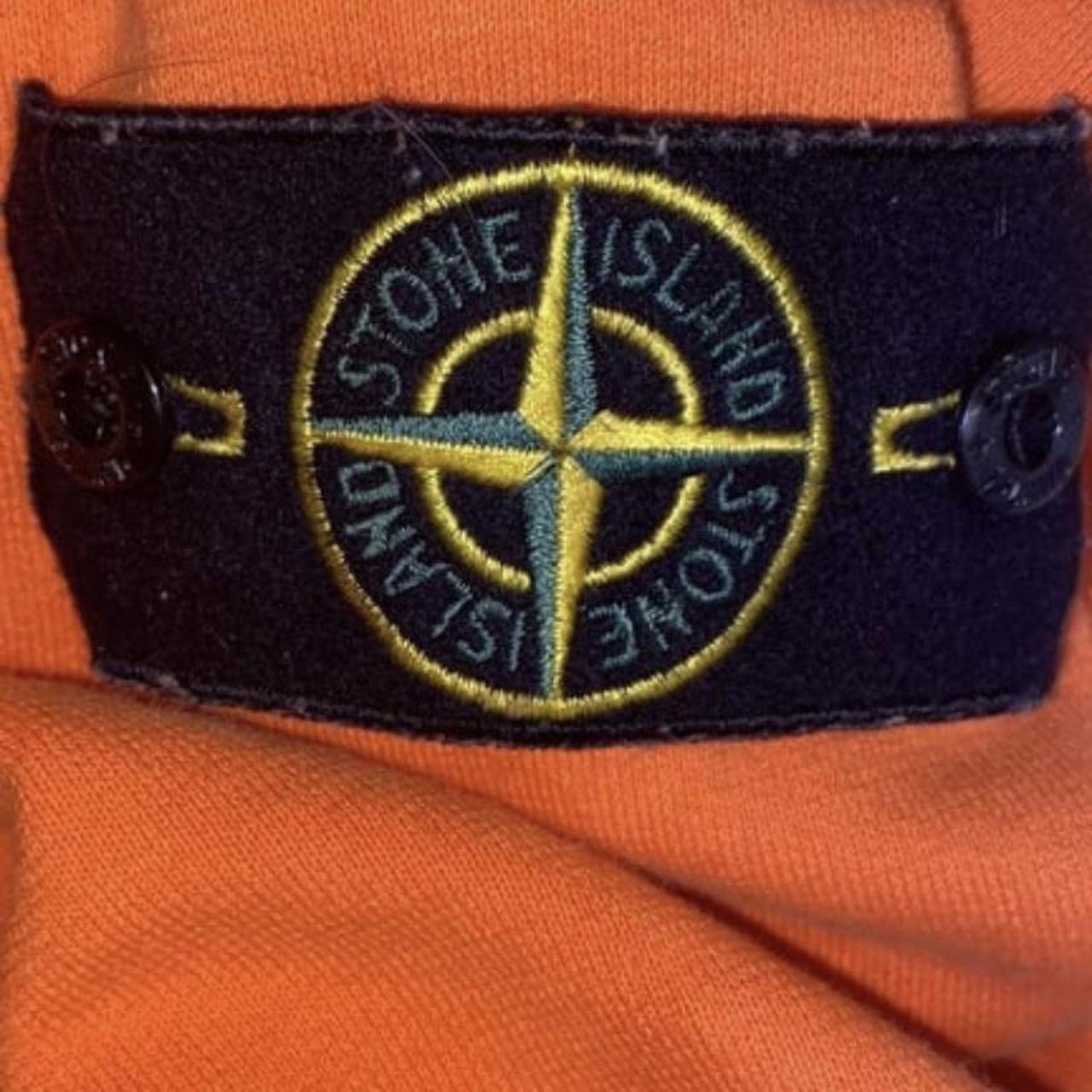 Orange stone island jumper large size great... - Depop