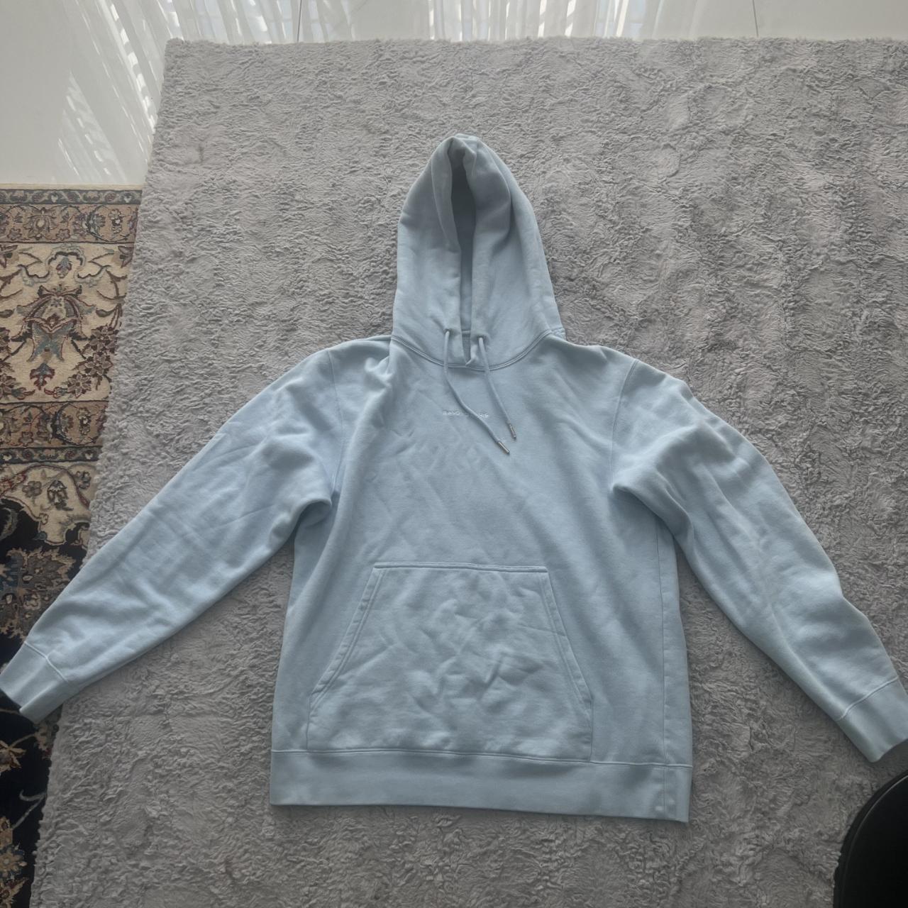 Sandro Paris Baby Blue Logo Hoodie Men - Depop