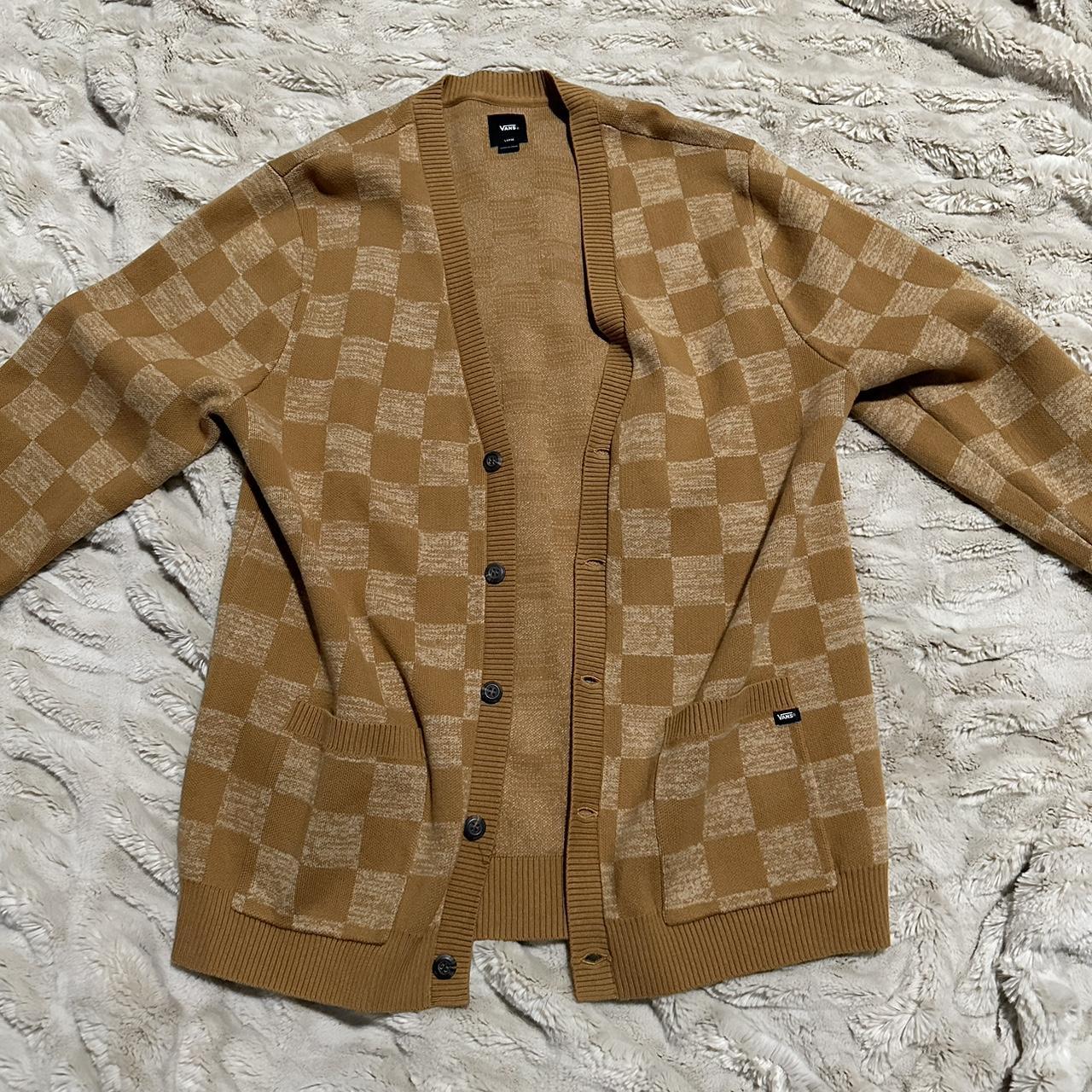 Large Checkered Vans Cardigan -no flaws -brand... - Depop