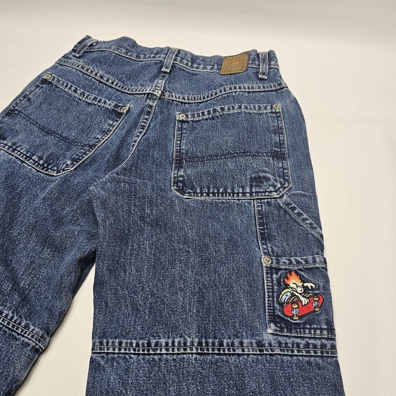 Vintage JNCO Jeans Flamehead logo brodé skate 2001.... - Depop