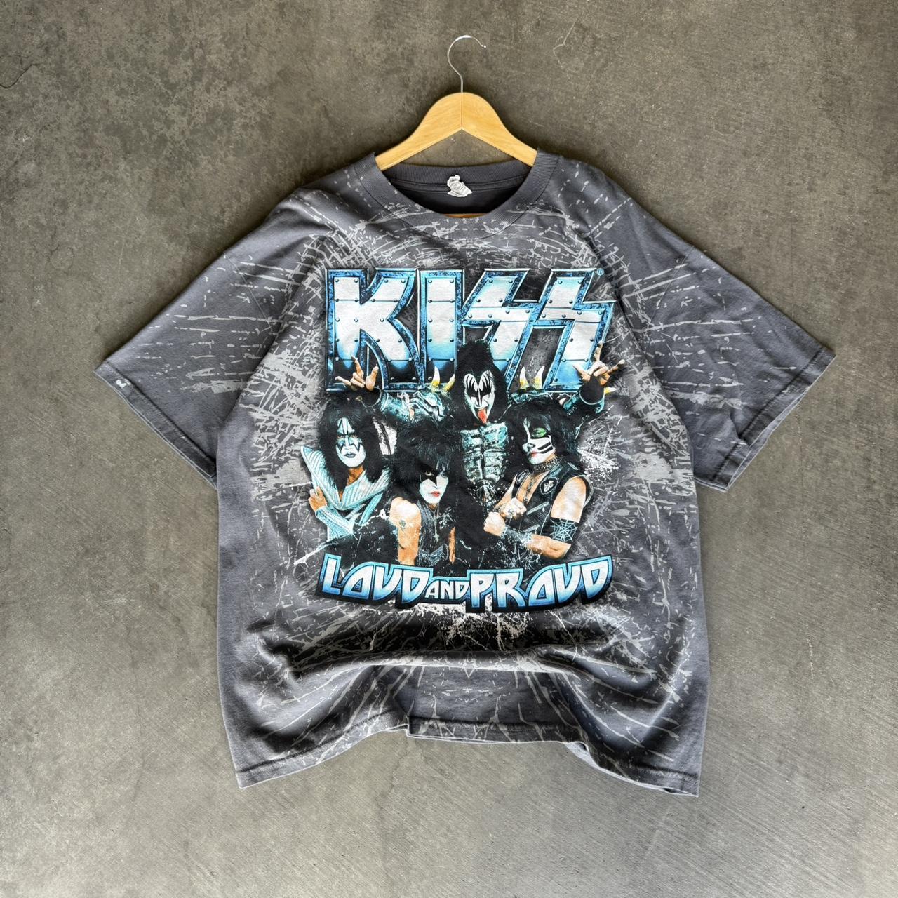 Vintage Y2K KISS concert tour tee with sick front... | Depop