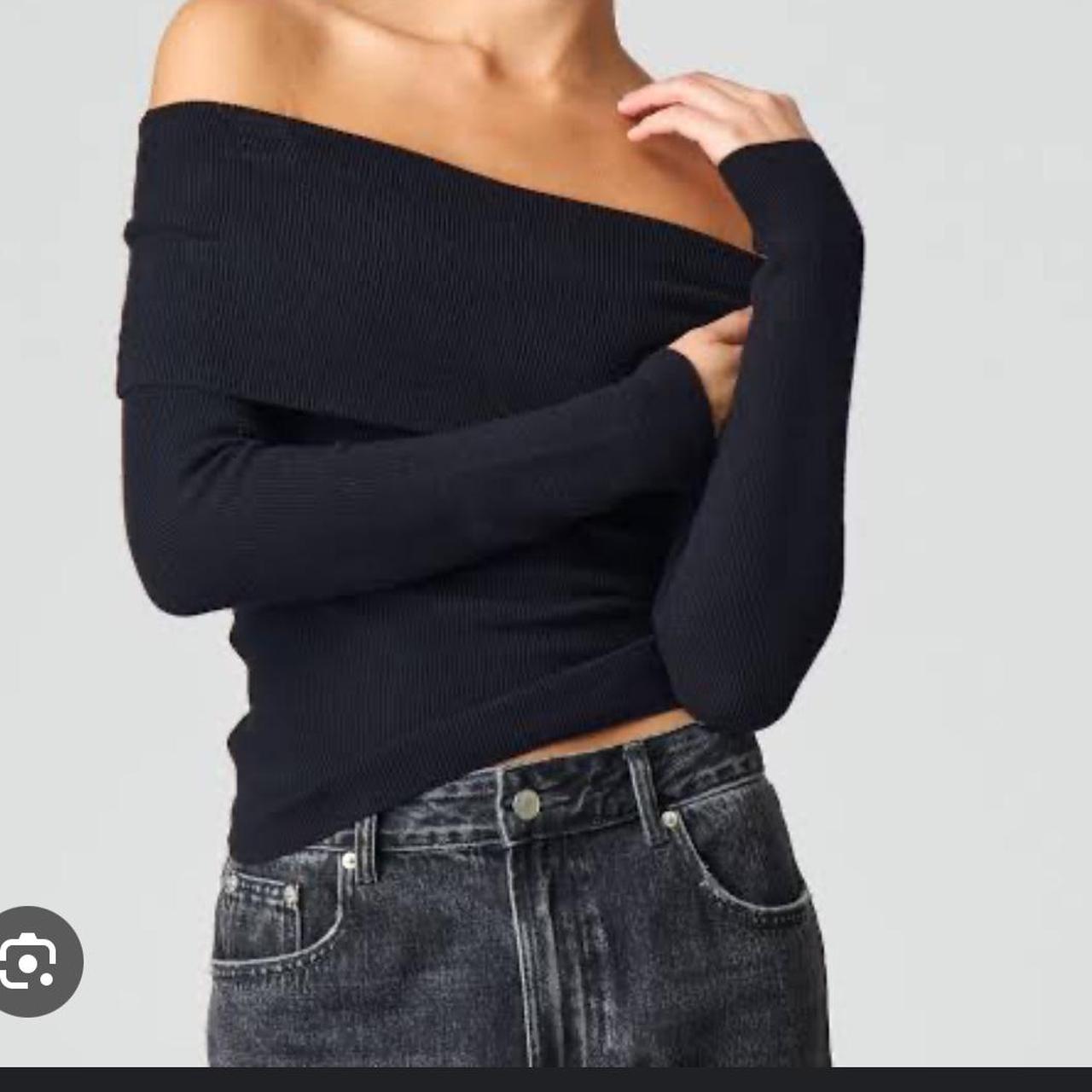 Glassons Fold over off shoulder long sleeve... | Depop