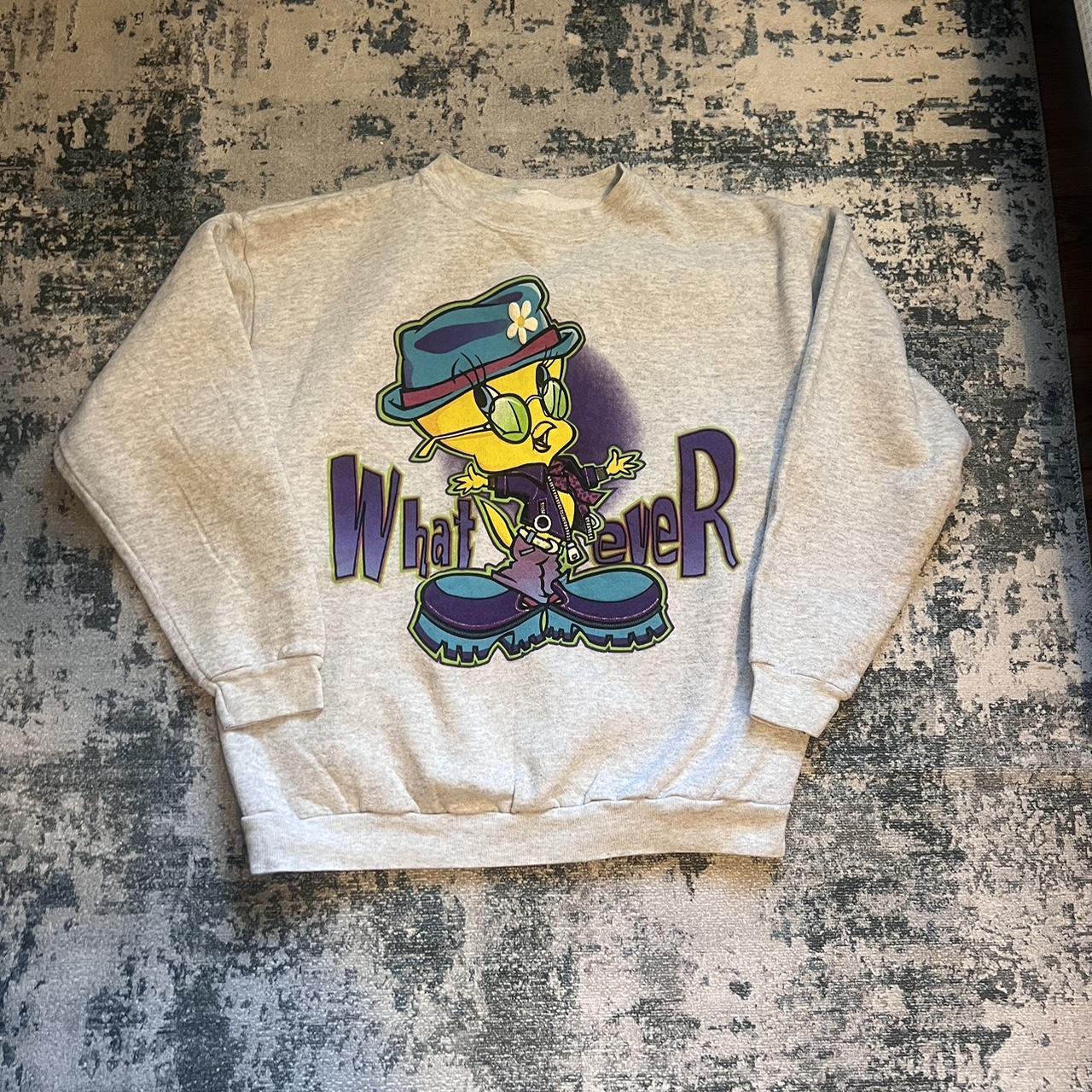Vintage Tweety Bird "Whatever" Sweatshirt Size:no... - Depop