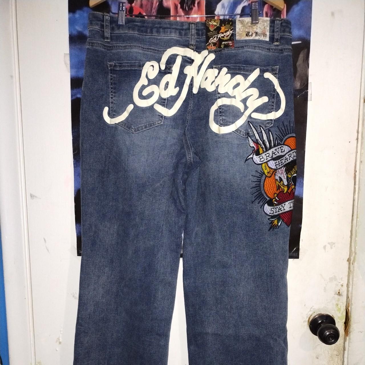 Ed Hardy Brave Eagle Wide Leg Jean "Brave Hearts... - Depop