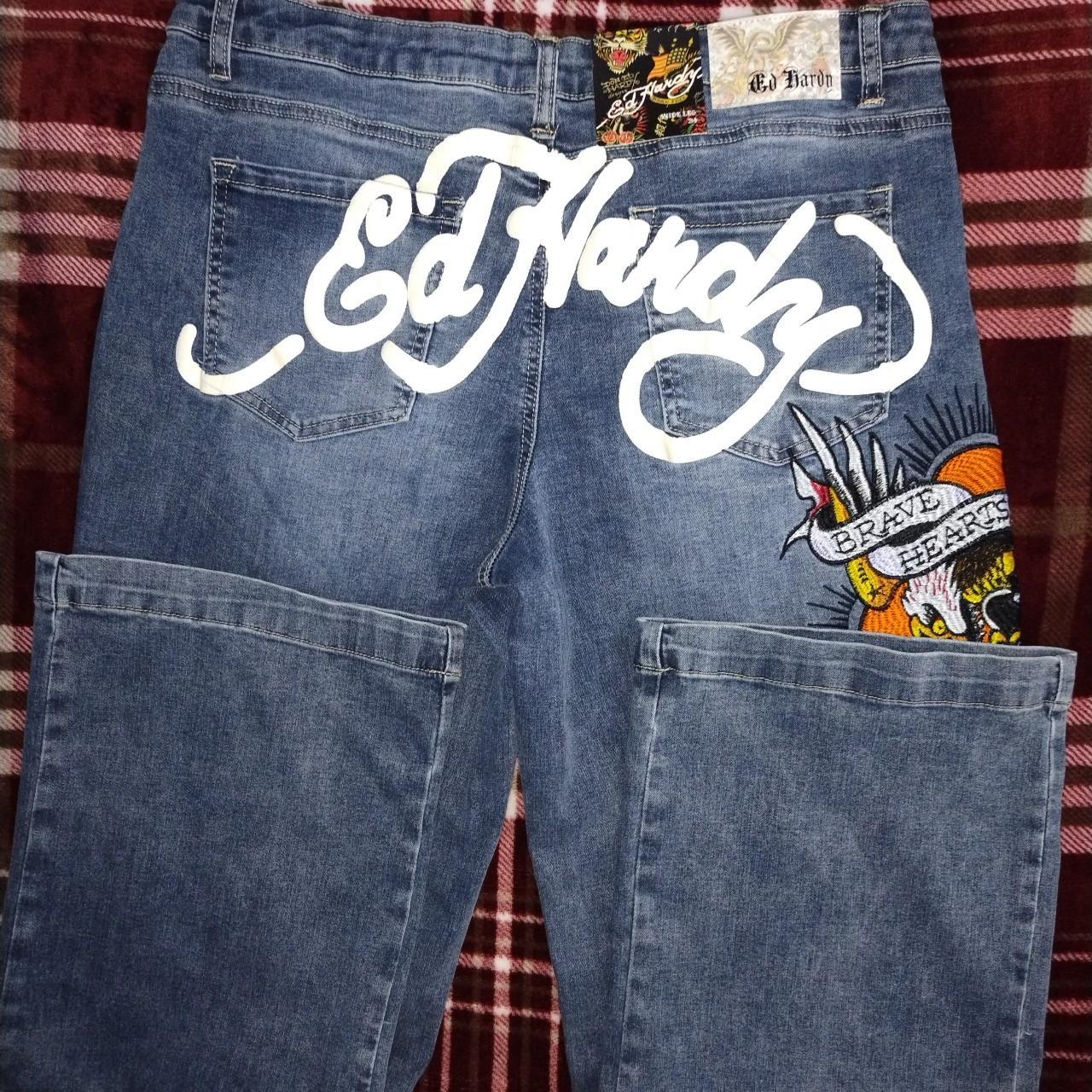 Ed Hardy Brave Eagle Wide Leg Jean "Brave Hearts... - Depop