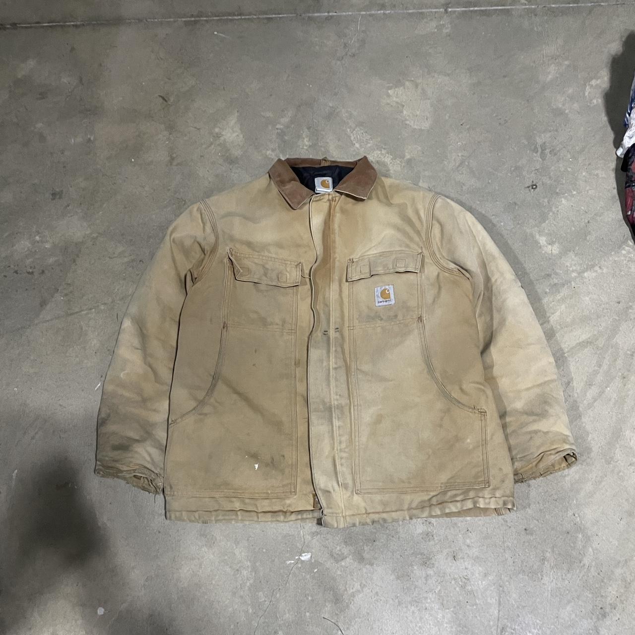 vintage carhartt detriot style jacket -has lots of... - Depop