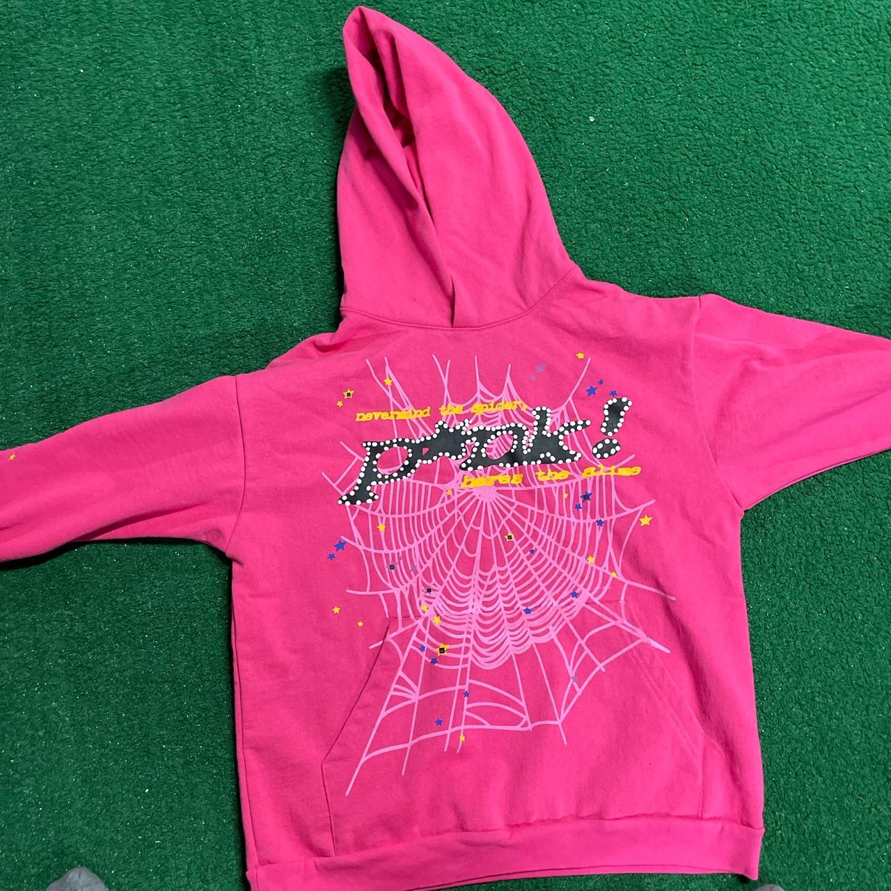 Full set PINK SPIDER HOODIE AND PANTS - Depop