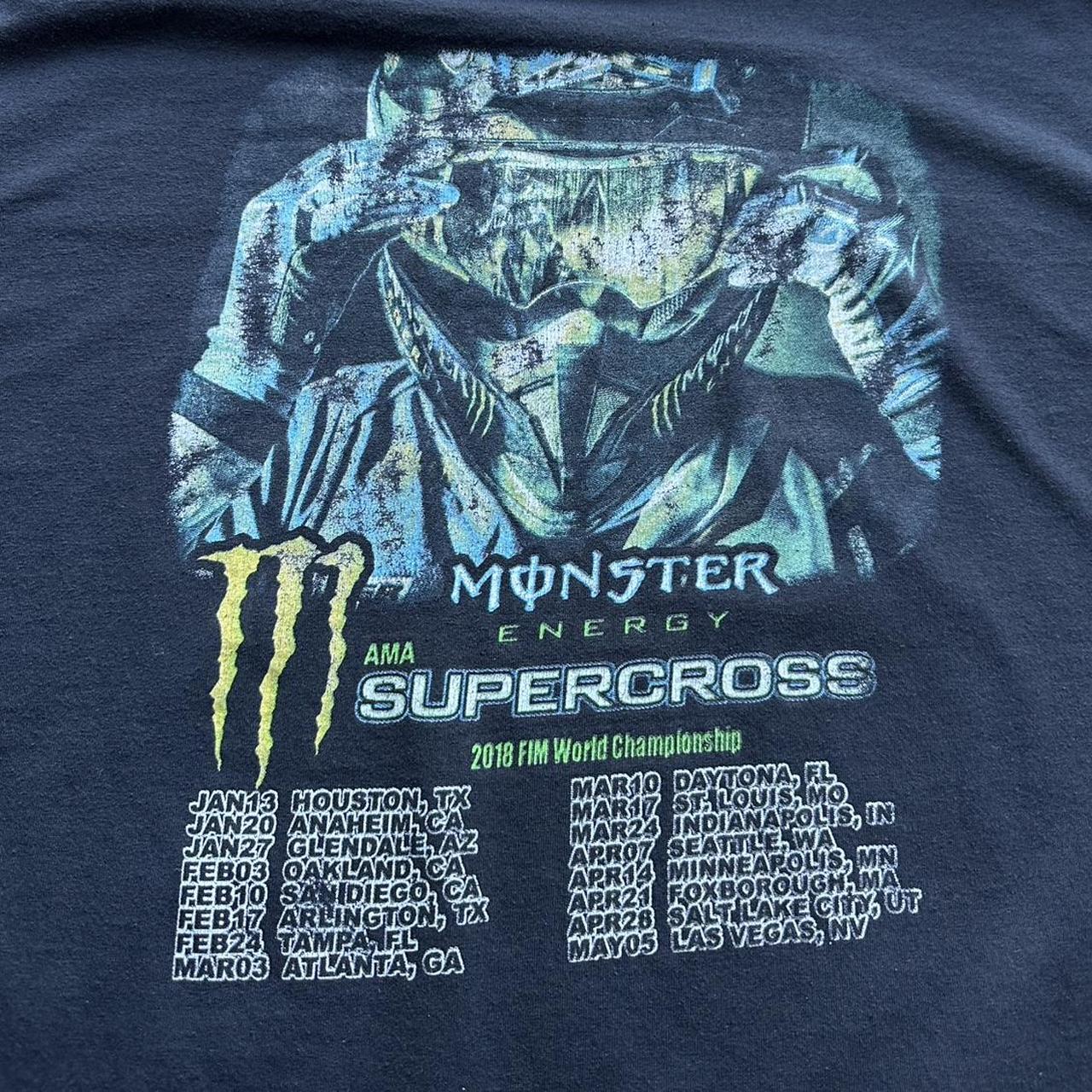 Y2K/2000s black Monster Energy Supercross graphic... | Depop