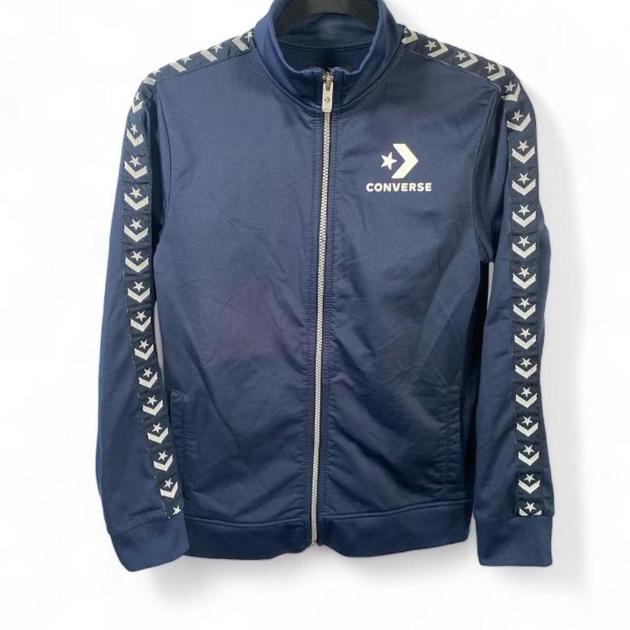 Converse Boys Tricot Taping Track Jacket Blue Cool... - Depop