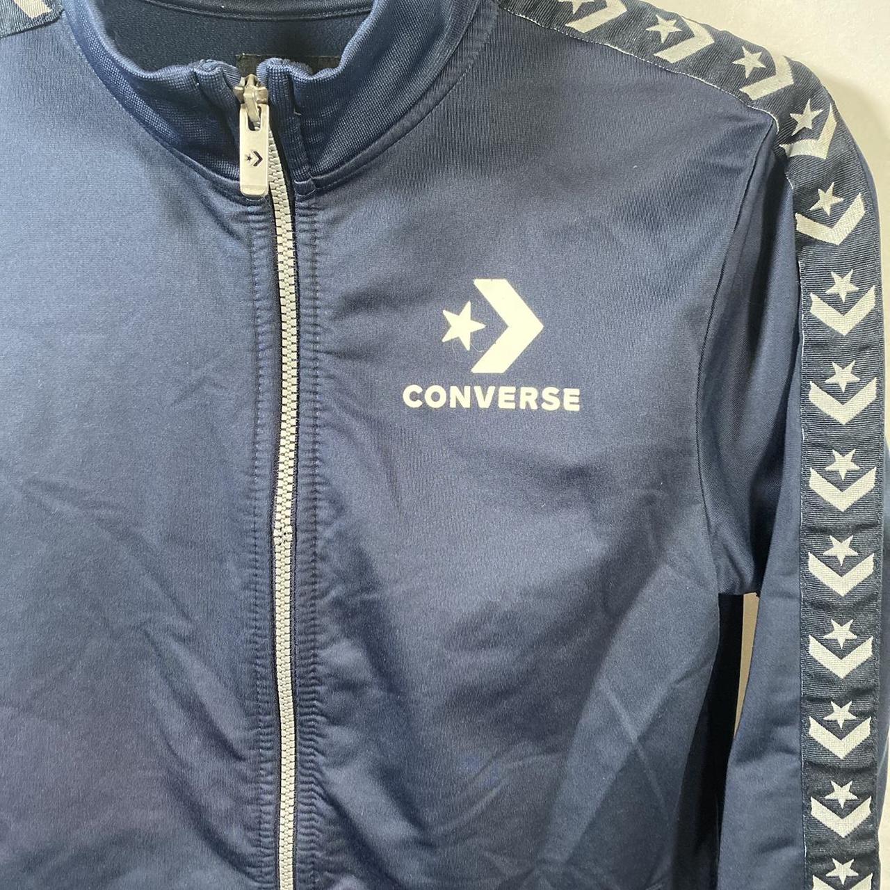 Converse Boys Tricot Taping Track Jacket Blue Cool... - Depop