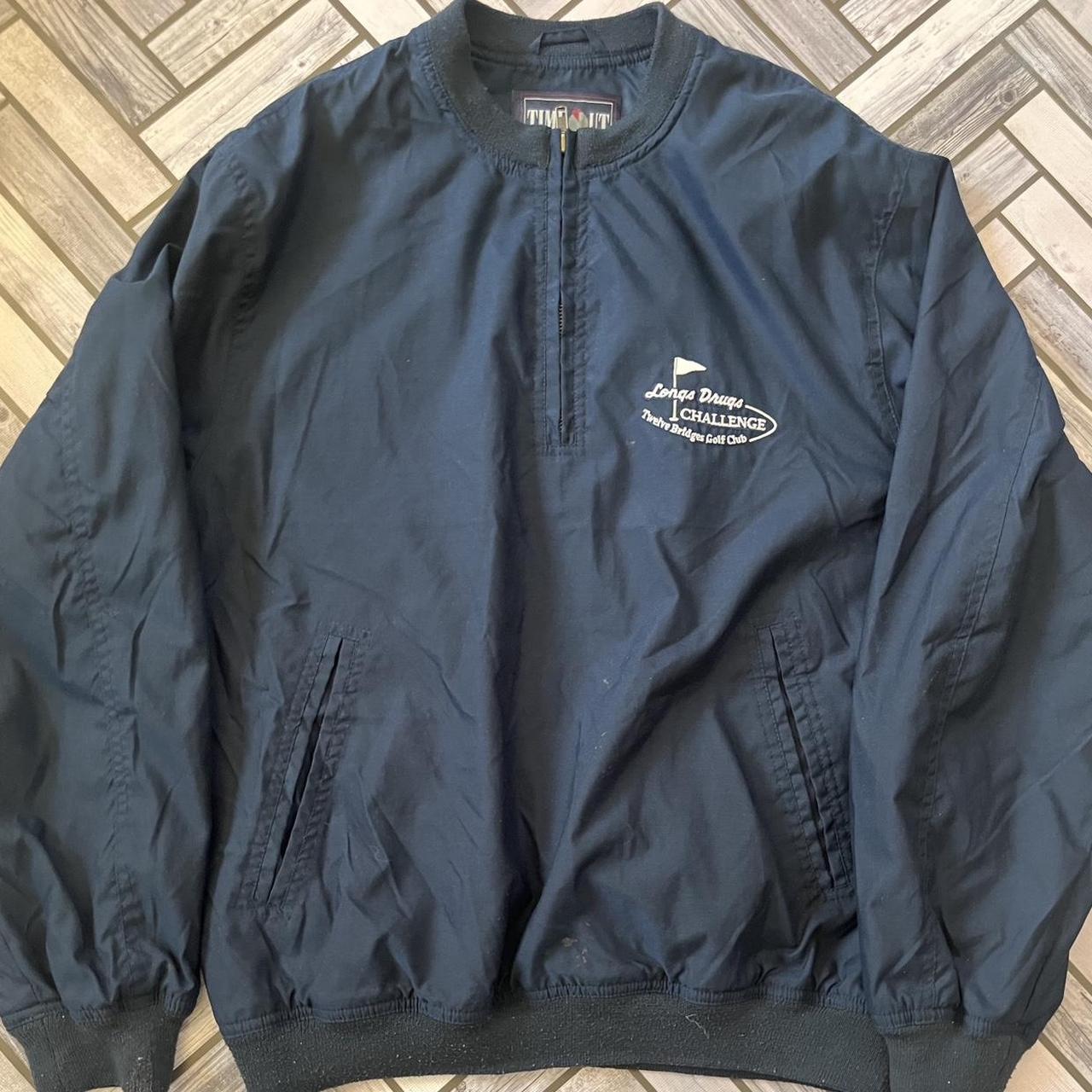 Vintage timeout out wear zip up golf jacket size... - Depop