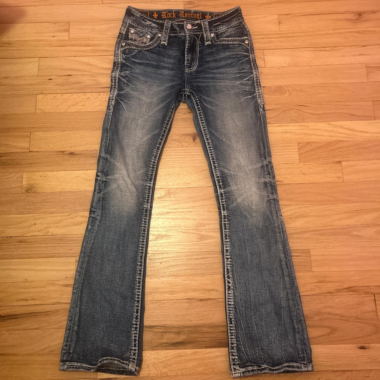 Rock Revival Women’s Beet Red Mid-Rise Boot Cut... - Depop