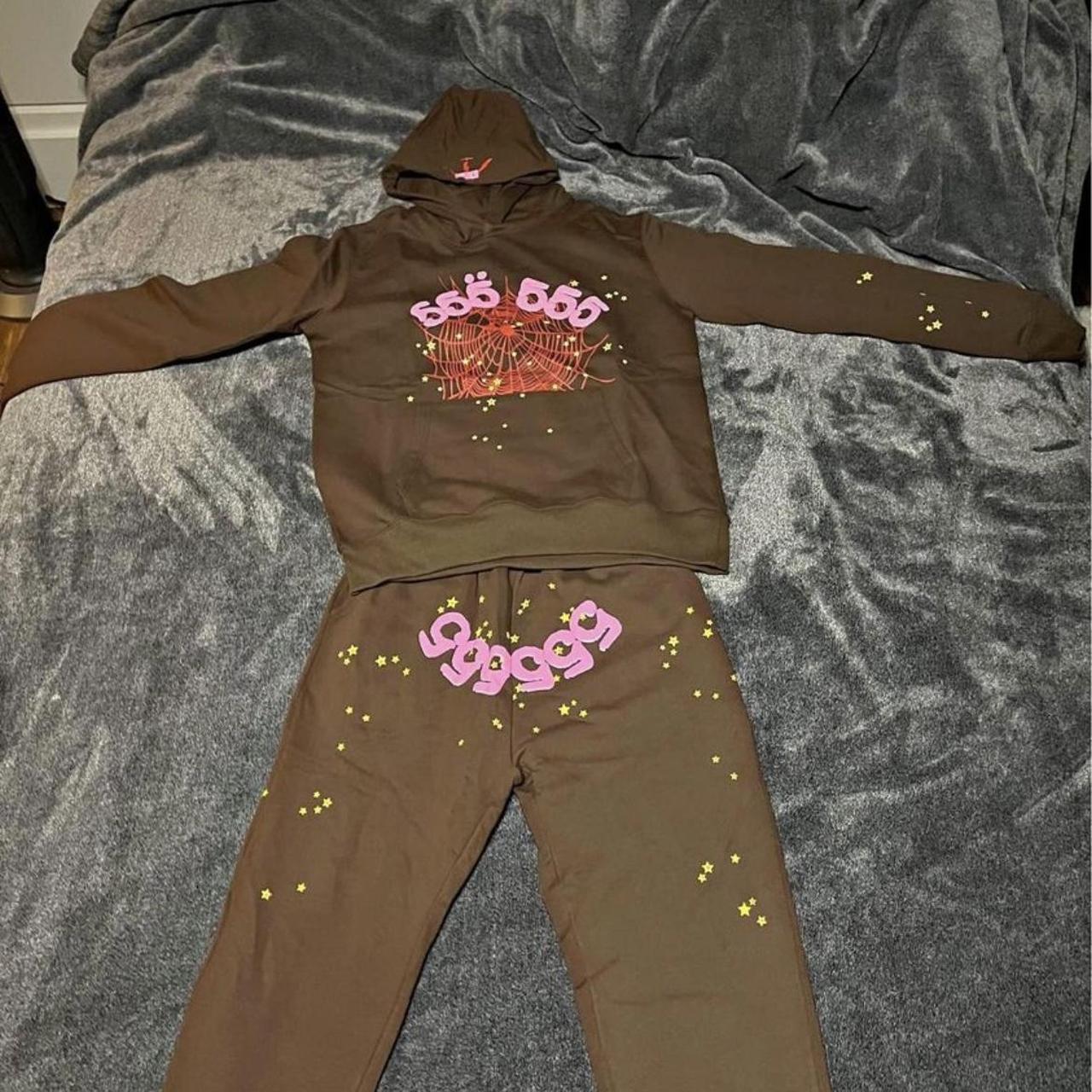 Spider tracksuit (brown) Size M SHIPS QUICK⚠️⚠️ - Depop