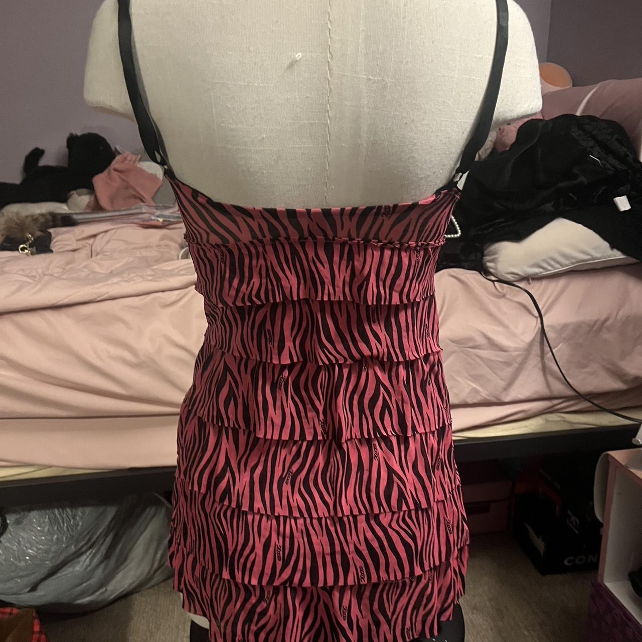 Xoxo lingerie pink and black zebra print yk2 early... | Depop