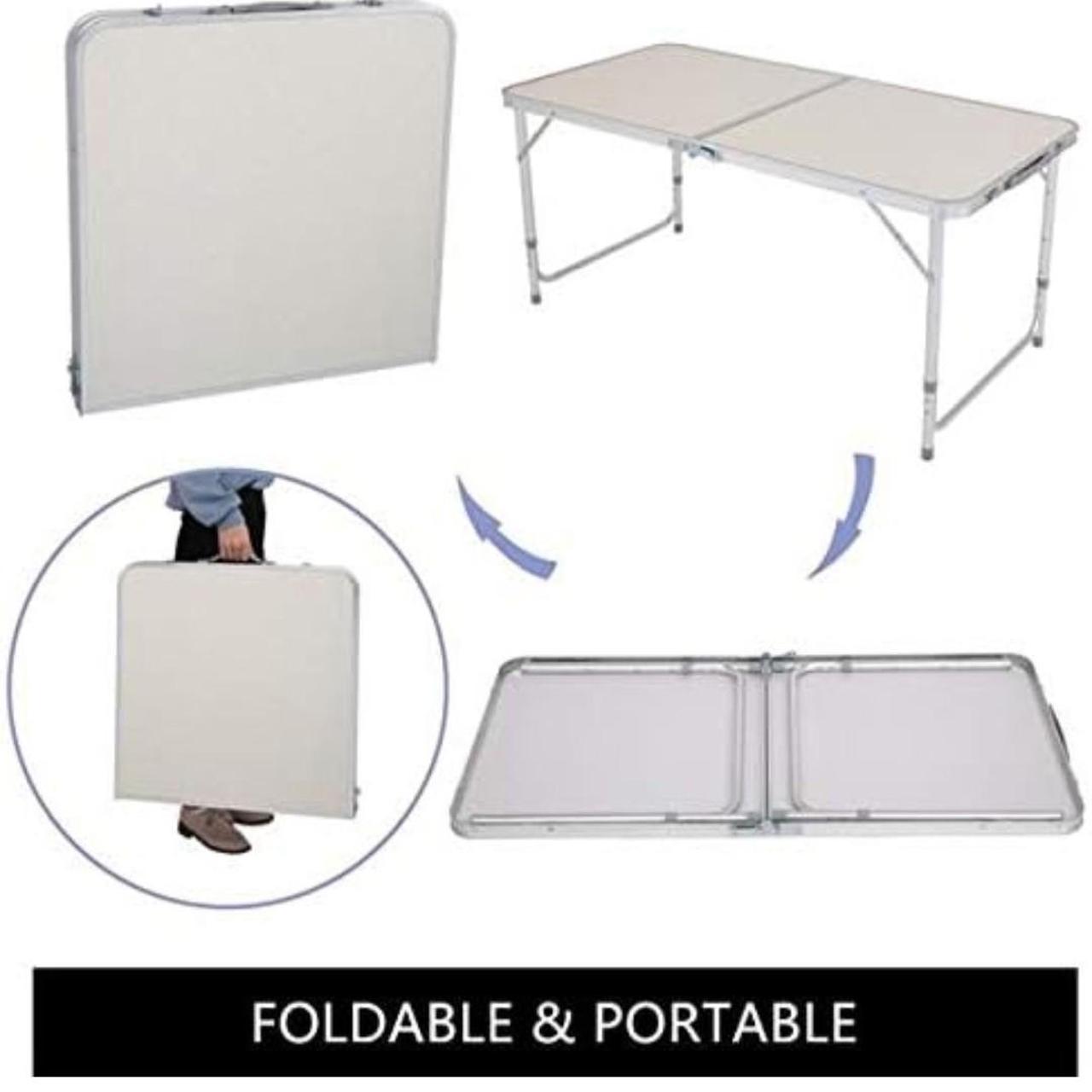 Aluminum Folding Table 4 Foot, Adjustable Height... - Depop