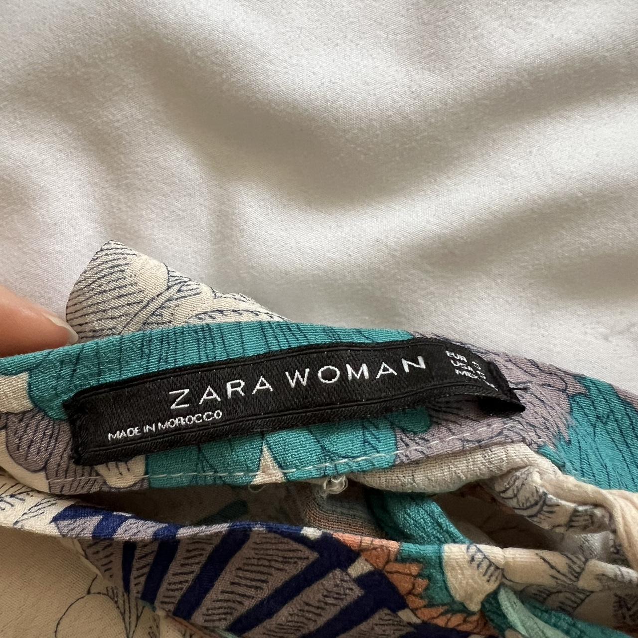 Zara Multi Color Pattern Wrap Style Midi Skirt - Depop