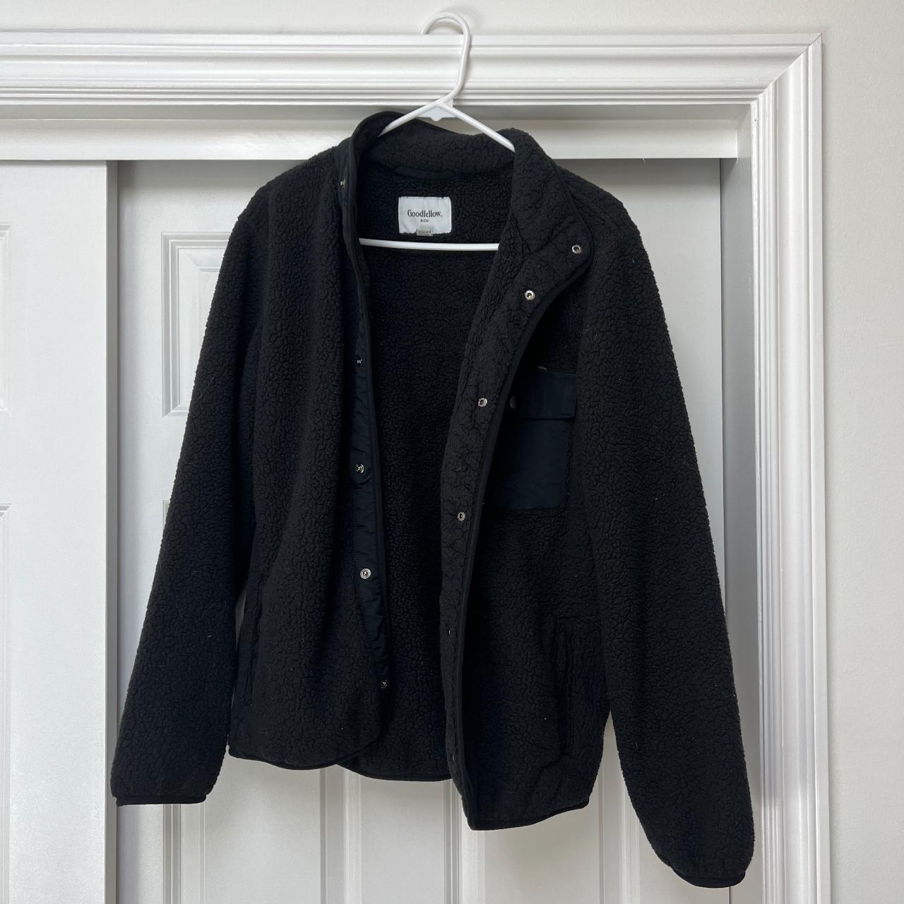 This Good Fellow brand black fuzzy jacket, size S... - Depop