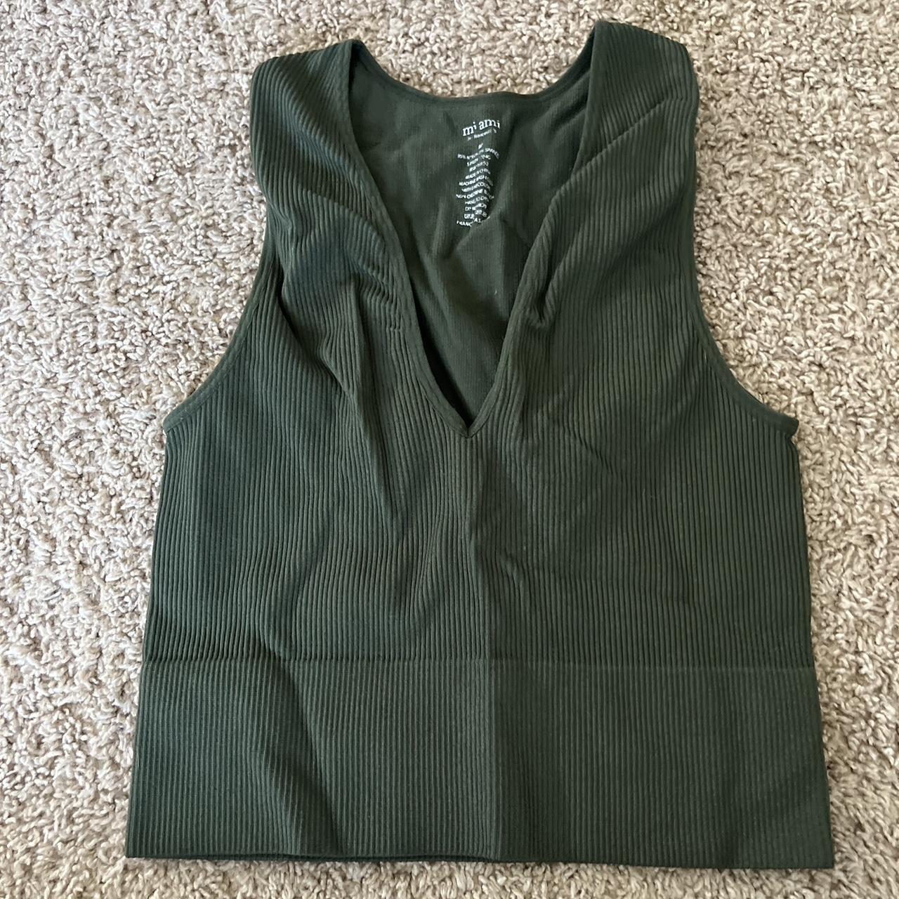 green v cut tank top cute for summer no flaws size... - Depop