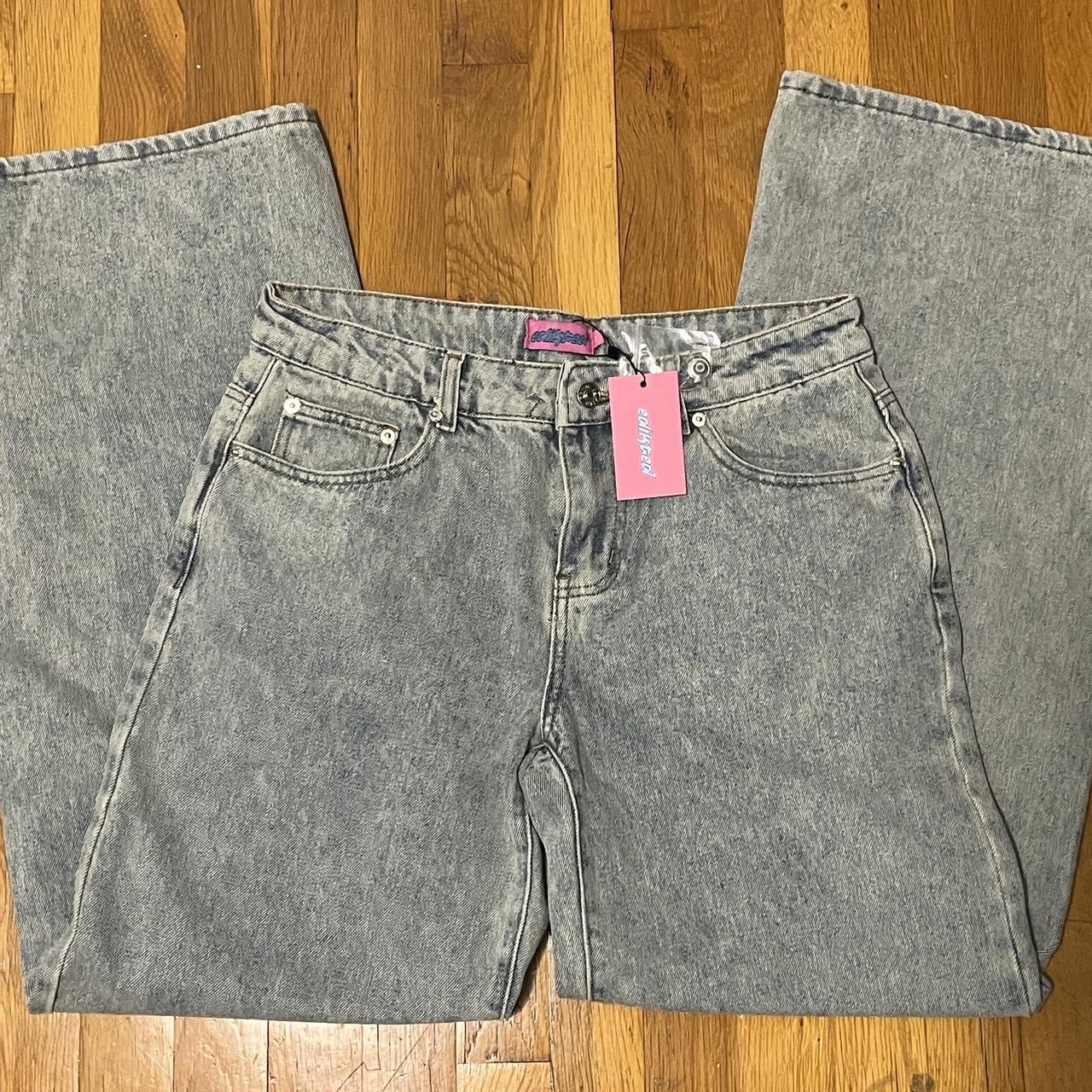 Edikted Magda Low Rise Acid Wash Jeans Size :... - Depop