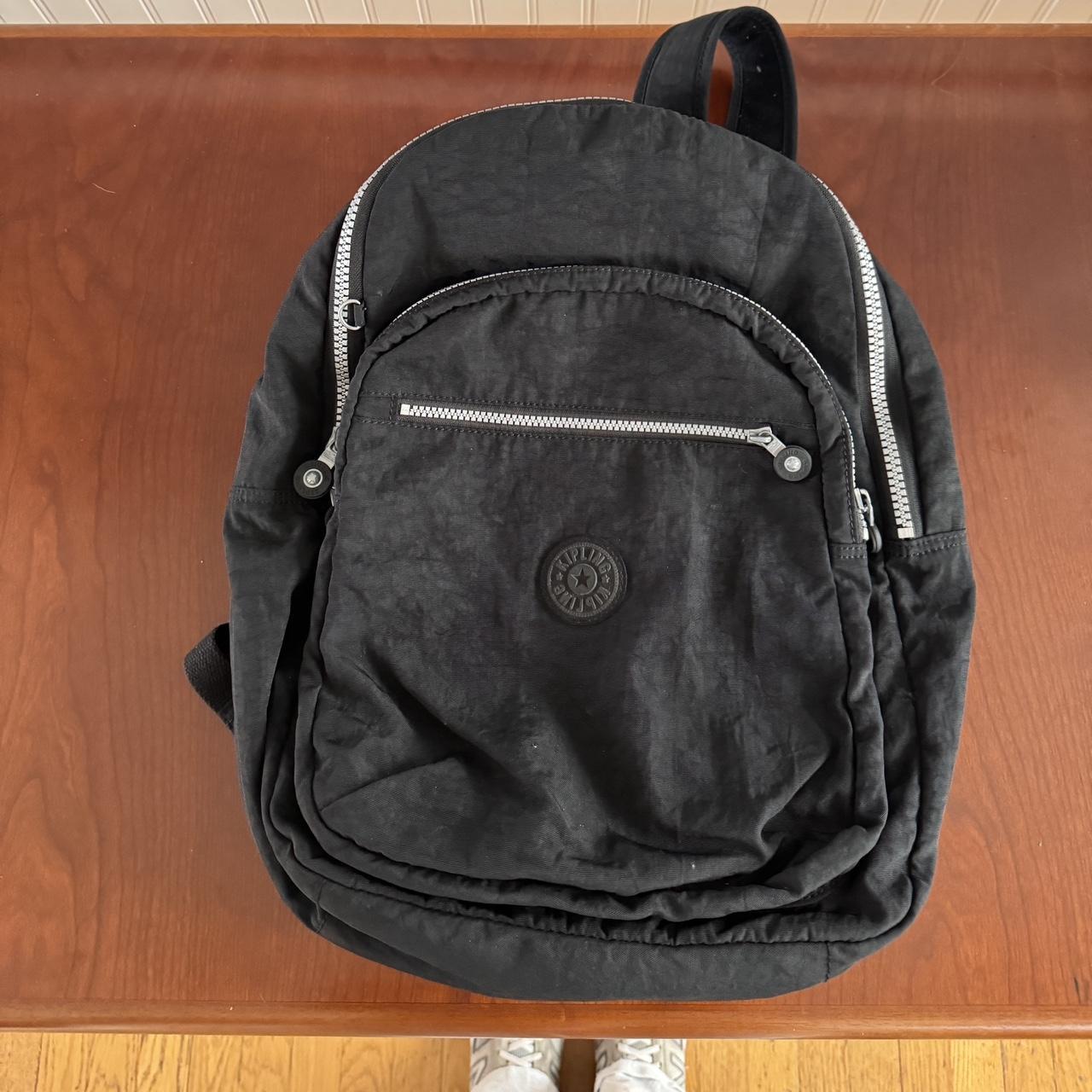KIPLING SEOUL BACKPACK IN BLACK In great condition,... - Depop