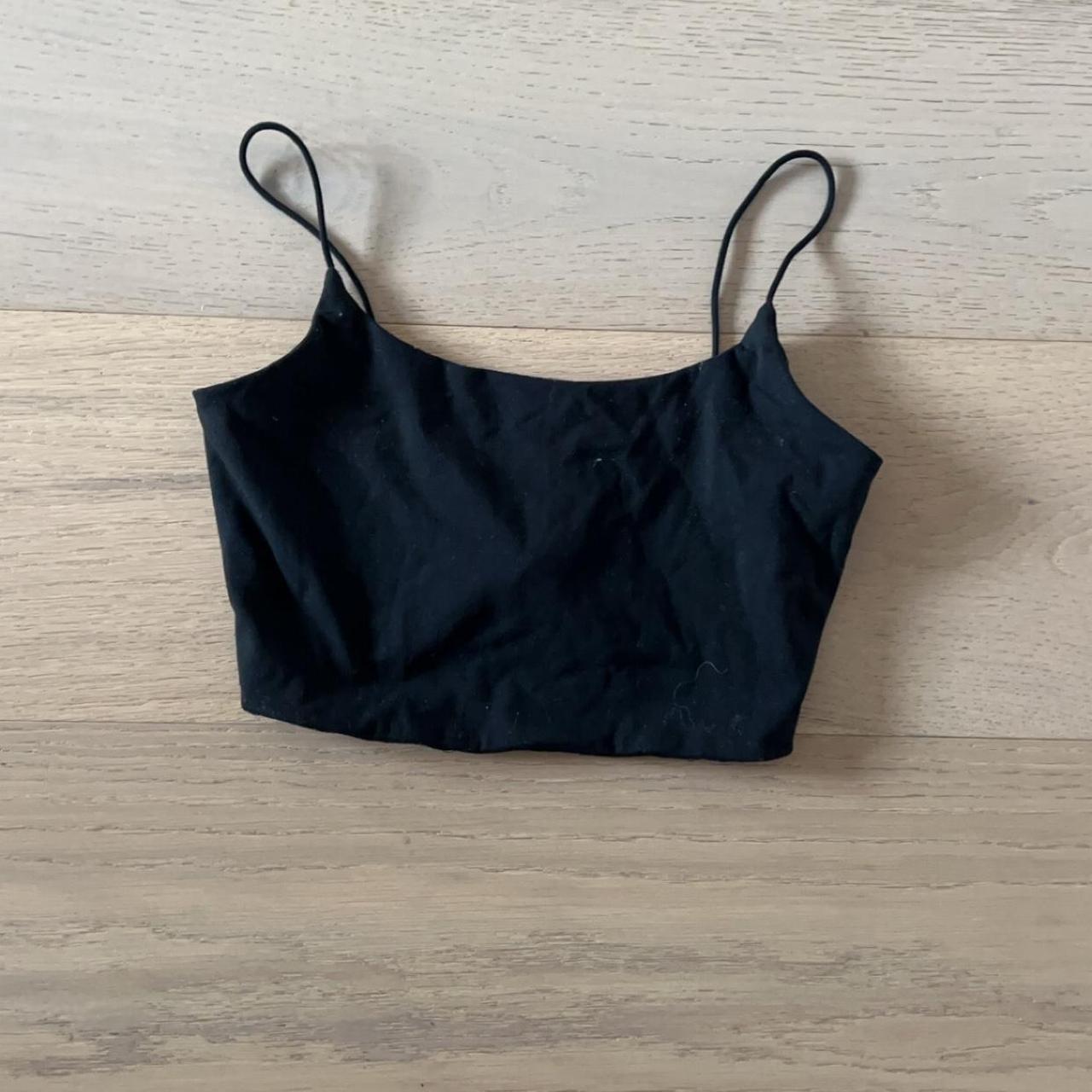 garage - black spaghetti strap crop top | Depop