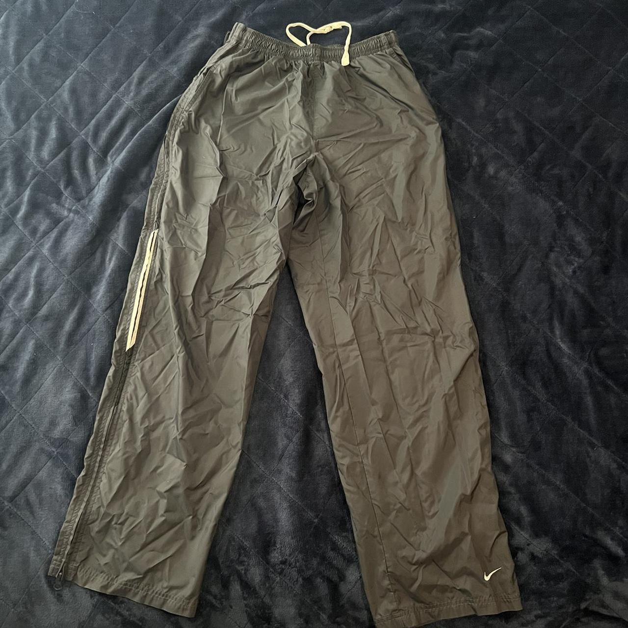 nike navy blue track pants drawstring waist and... | Depop