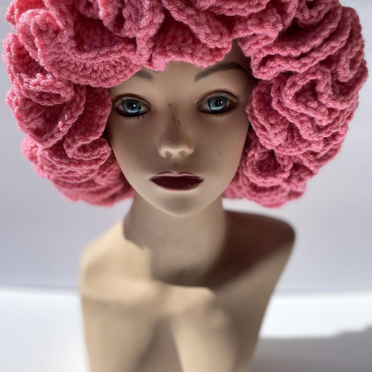 Beautiful handmade two tone ruffle beanie ,one size... - Depop