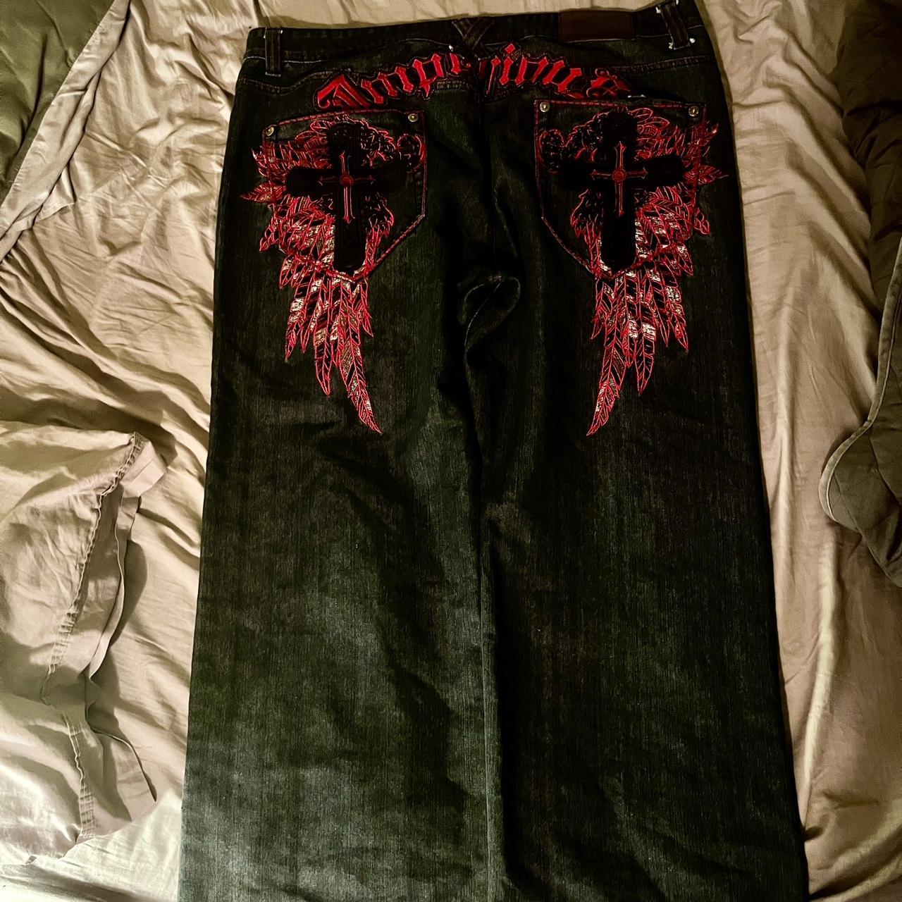 Imperious embroidered denim jeans - Depop