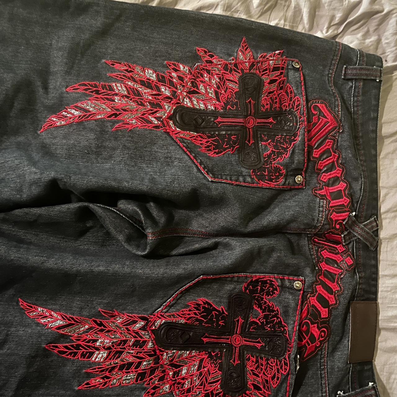 Imperious embroidered denim jeans - Depop