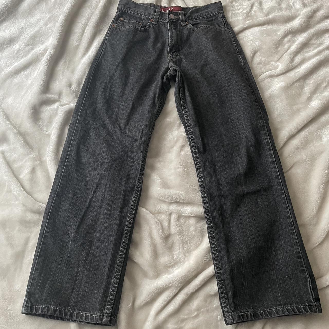 Black loose straight levi jeans - Depop