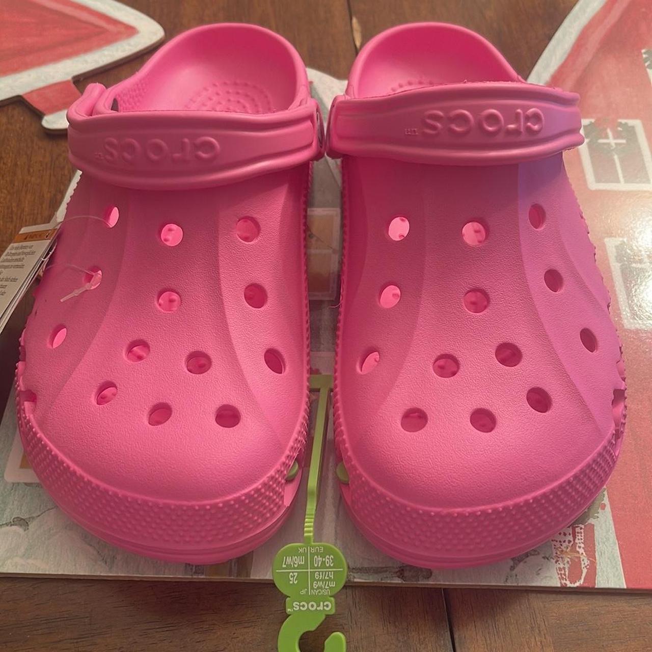 Crocs-Brand New with Tags/Electric Pink Baya Clog... - Depop