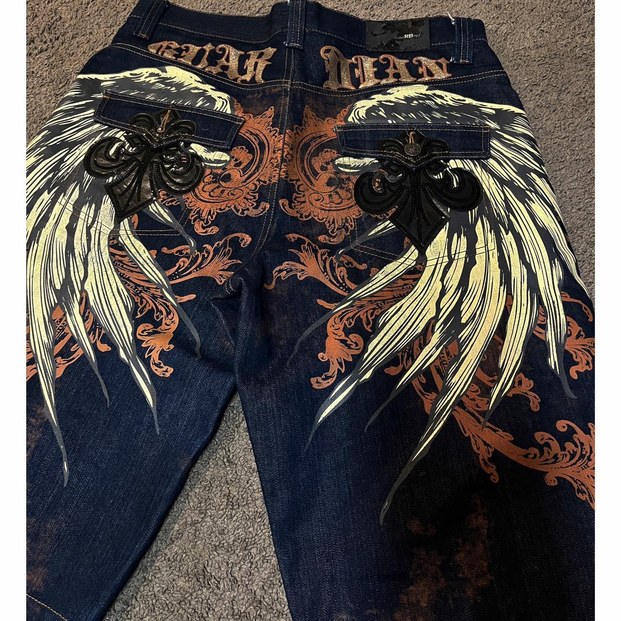 Men’s Y2K Affliction Pattern Jorts NOT THE REAL... - Depop