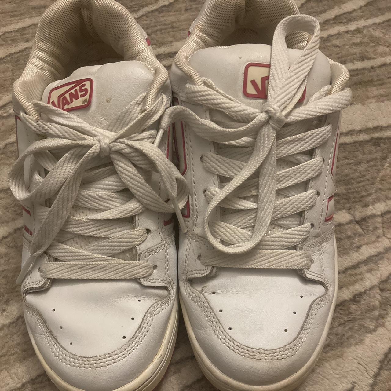 Vintage chunky vans upland pink white womens size 8 - Depop