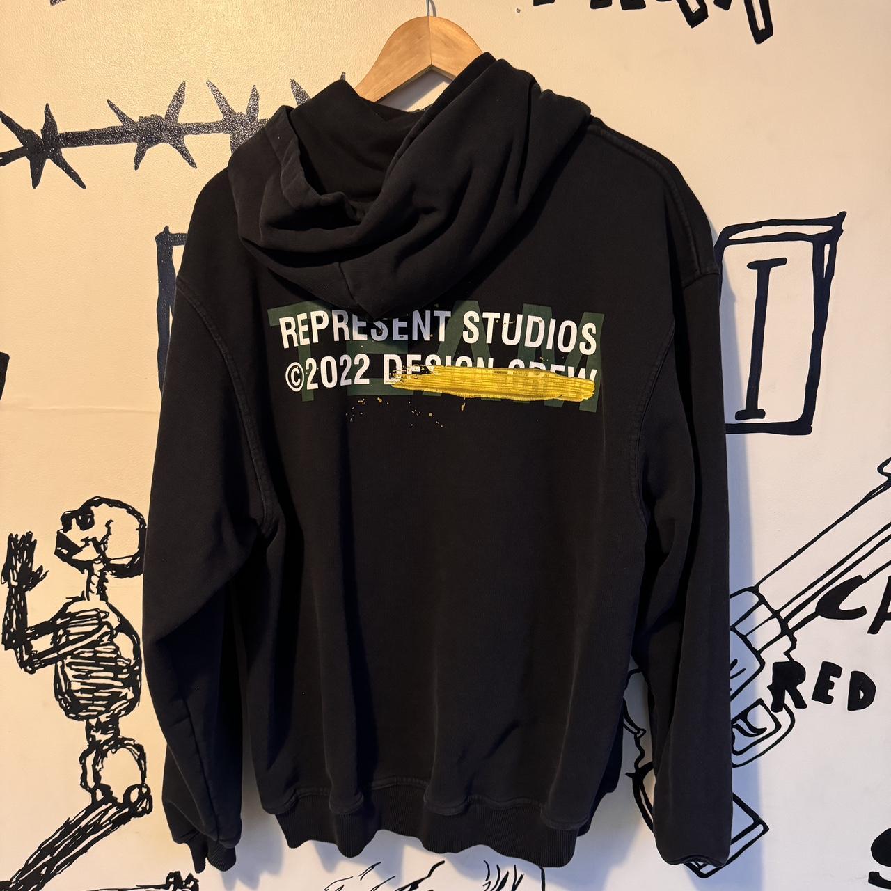 Represent Design Studio Hoodie Black Sz... - Depop