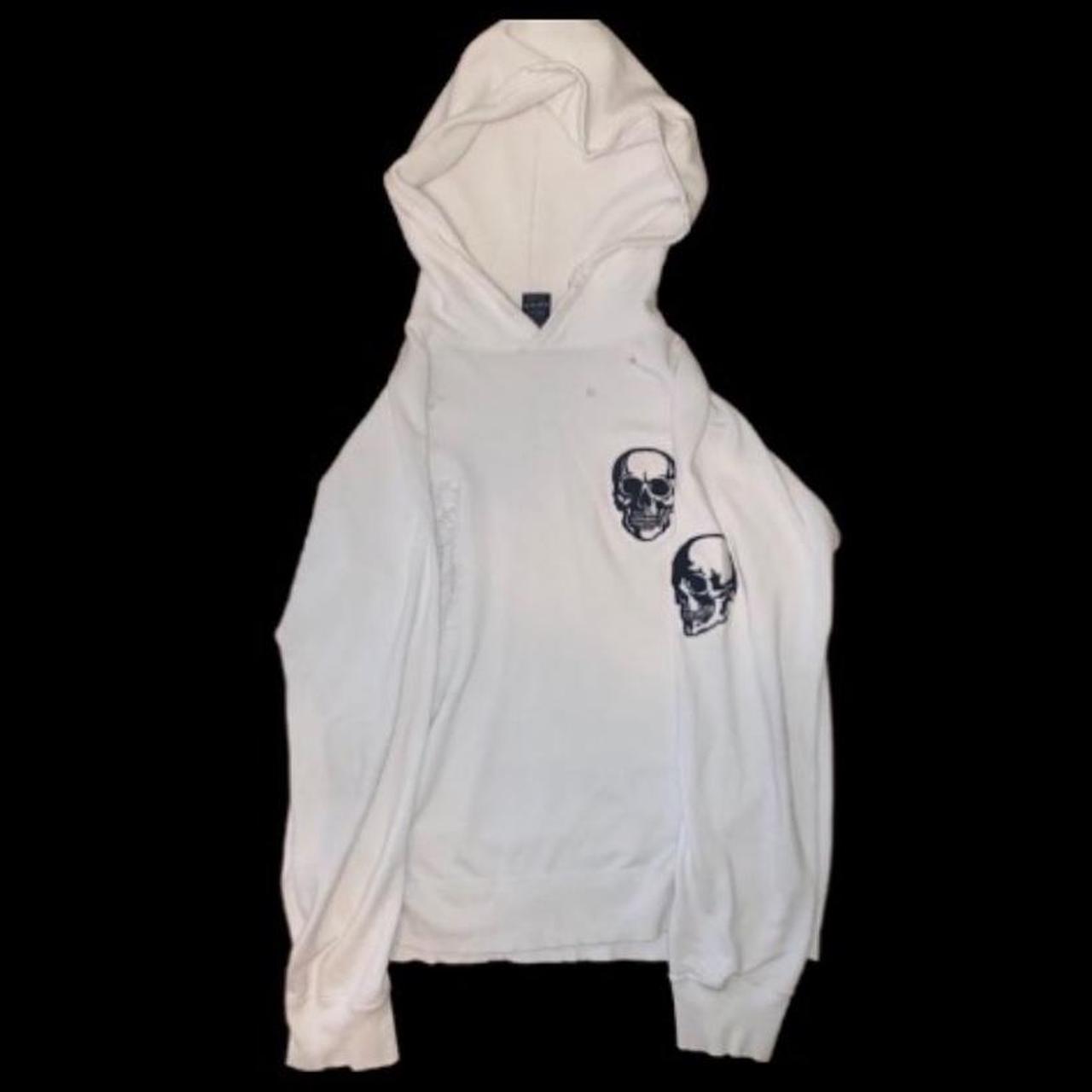 Number Nine White Double Skull Hoodie Size 2... - Depop