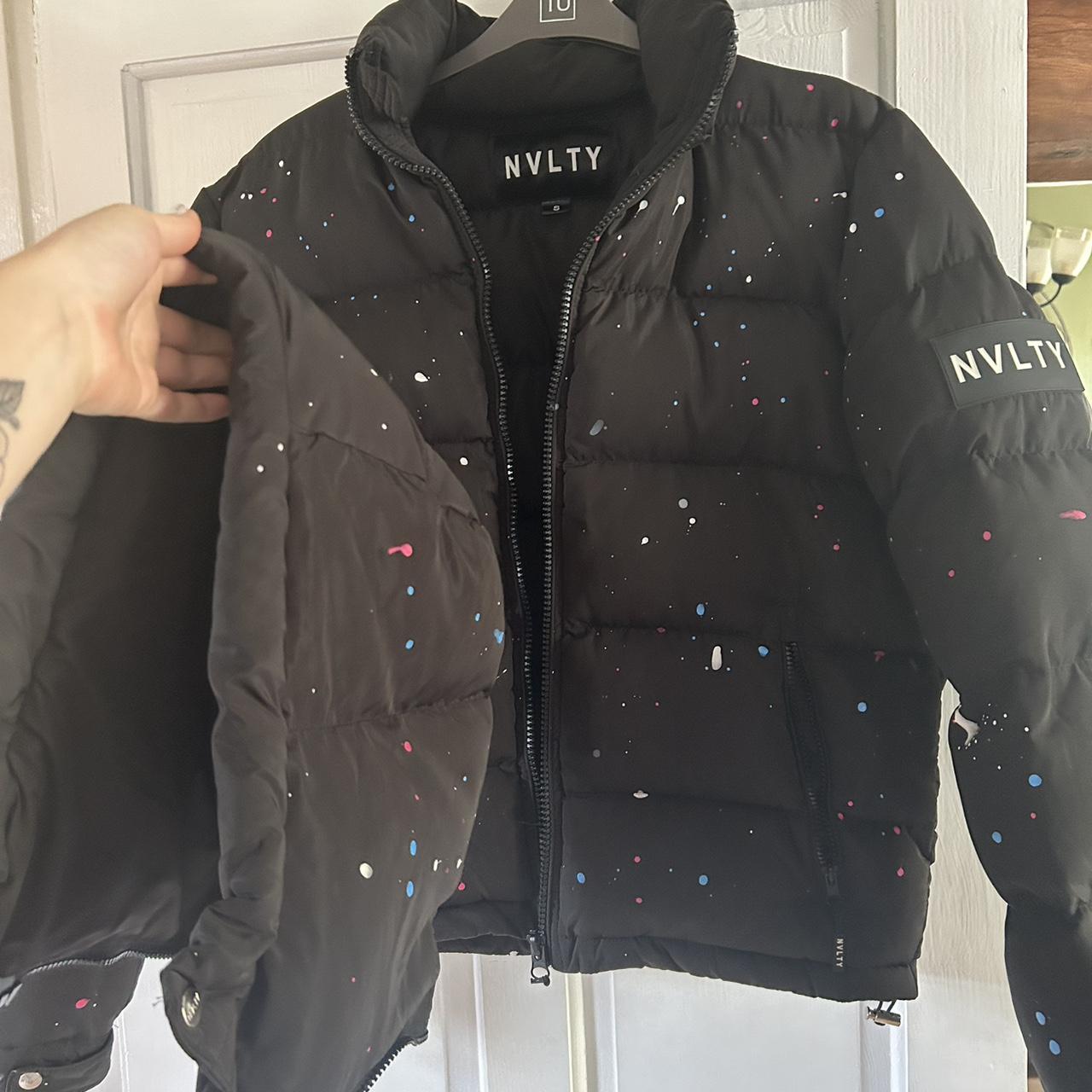 Pain splat NVLTY coat Size S Like brand new - Depop