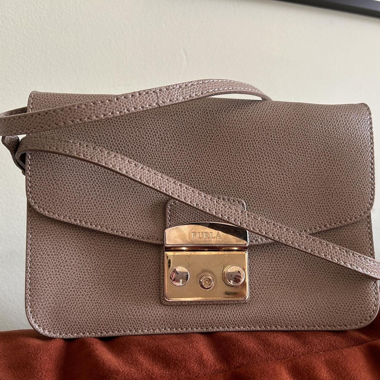 Furla Metropolis crossbody in beige. Real leather,... - Depop