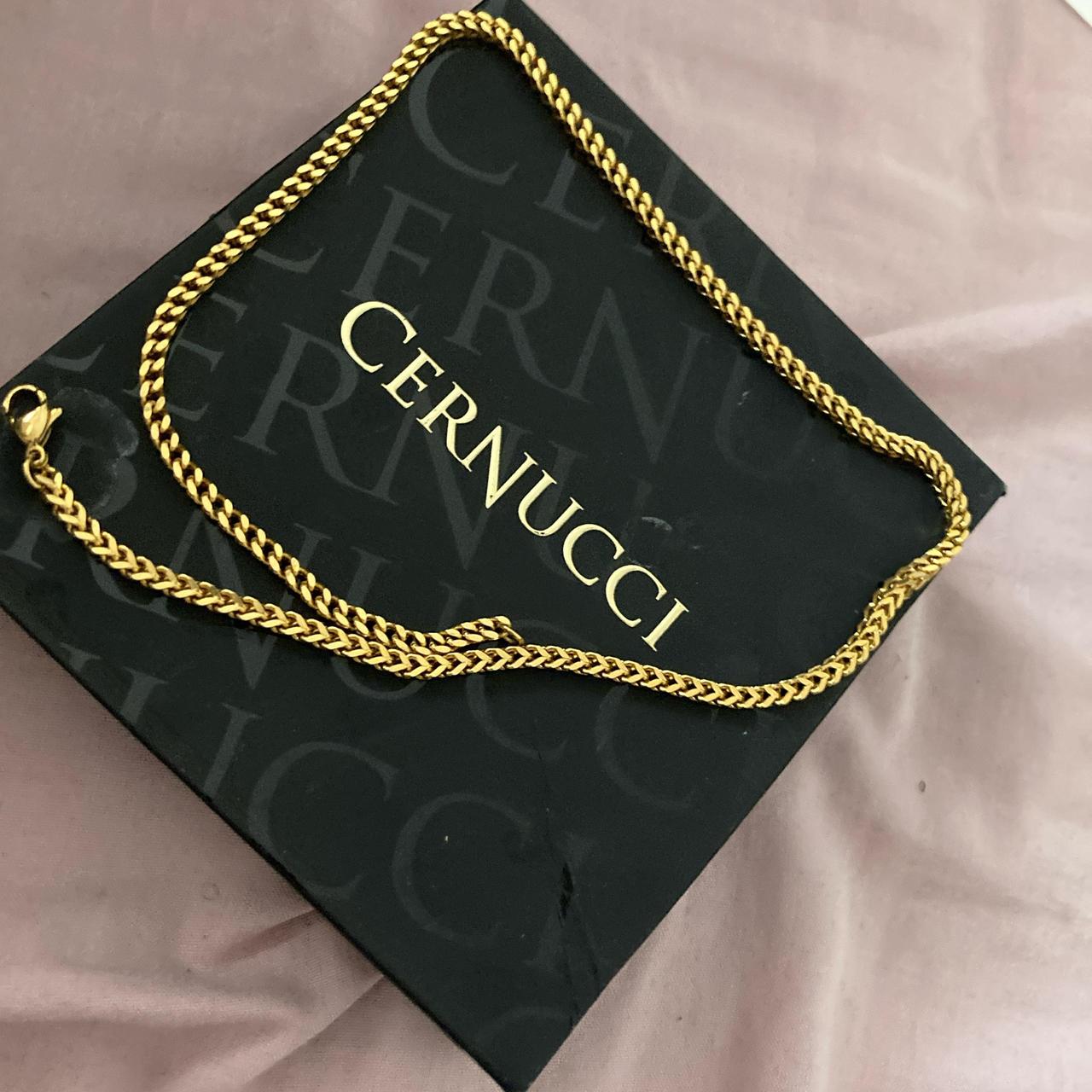 16 inch gold cernucci chain female - Depop