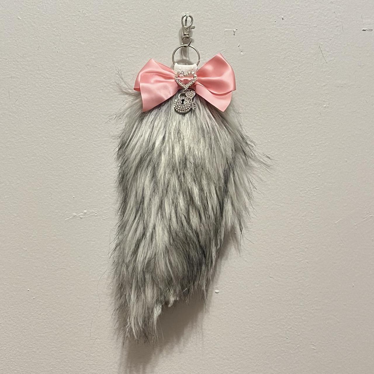 xoxo2000 locket faux fur keychain:3 - also available... - Depop